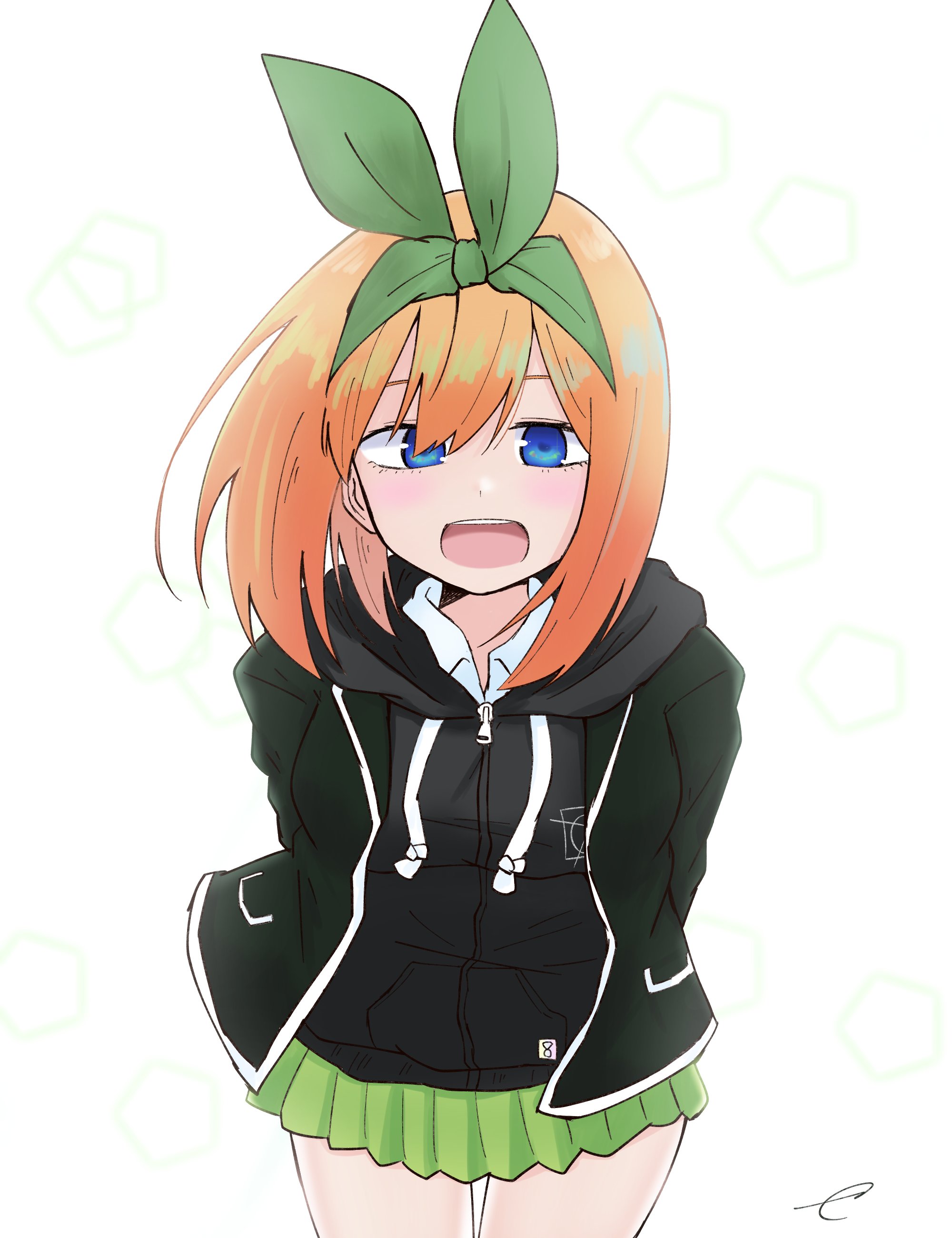 Safebooru - 1girl :d absurdres arms behind back bangs black jacket blazer blue eyes blush ...