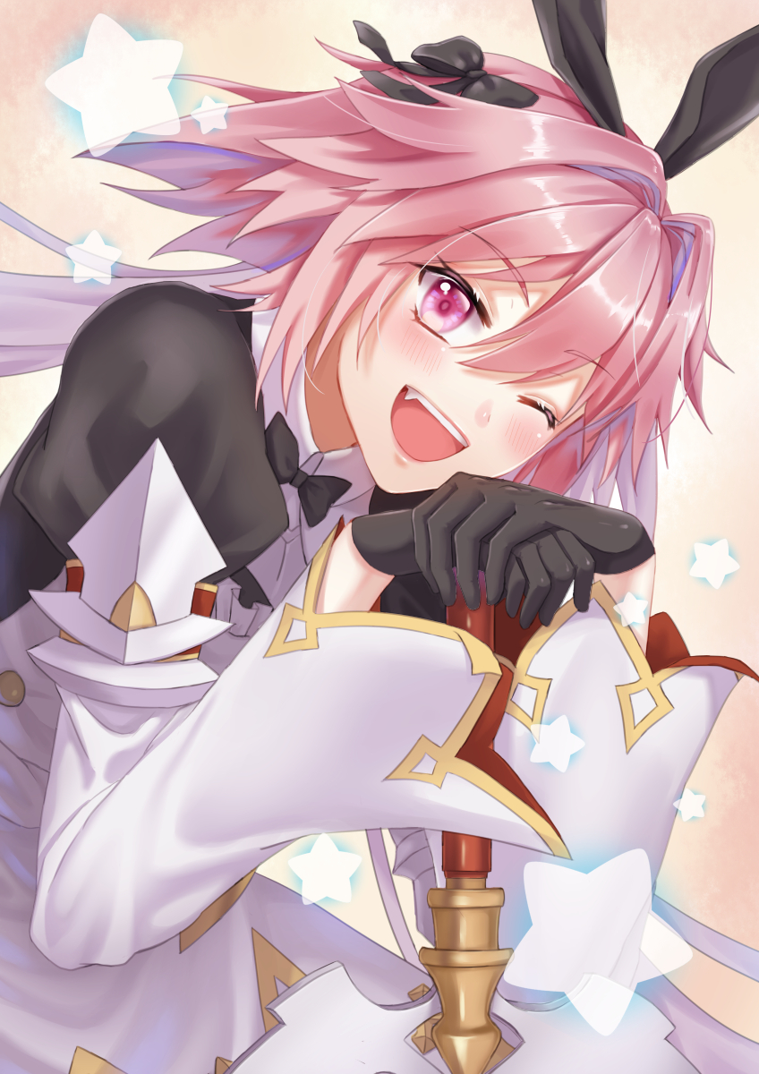 Safebooru - 1boy astolfo (fate) astolfo (saber) (fate) bangs black bow black gloves black ribbon ...