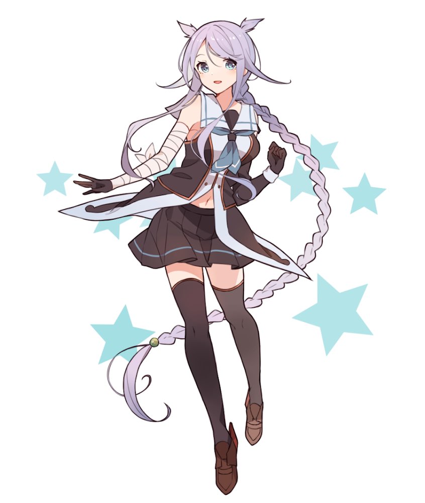 Safebooru - 1girl bangs black gloves black legwear black serafuku black ...