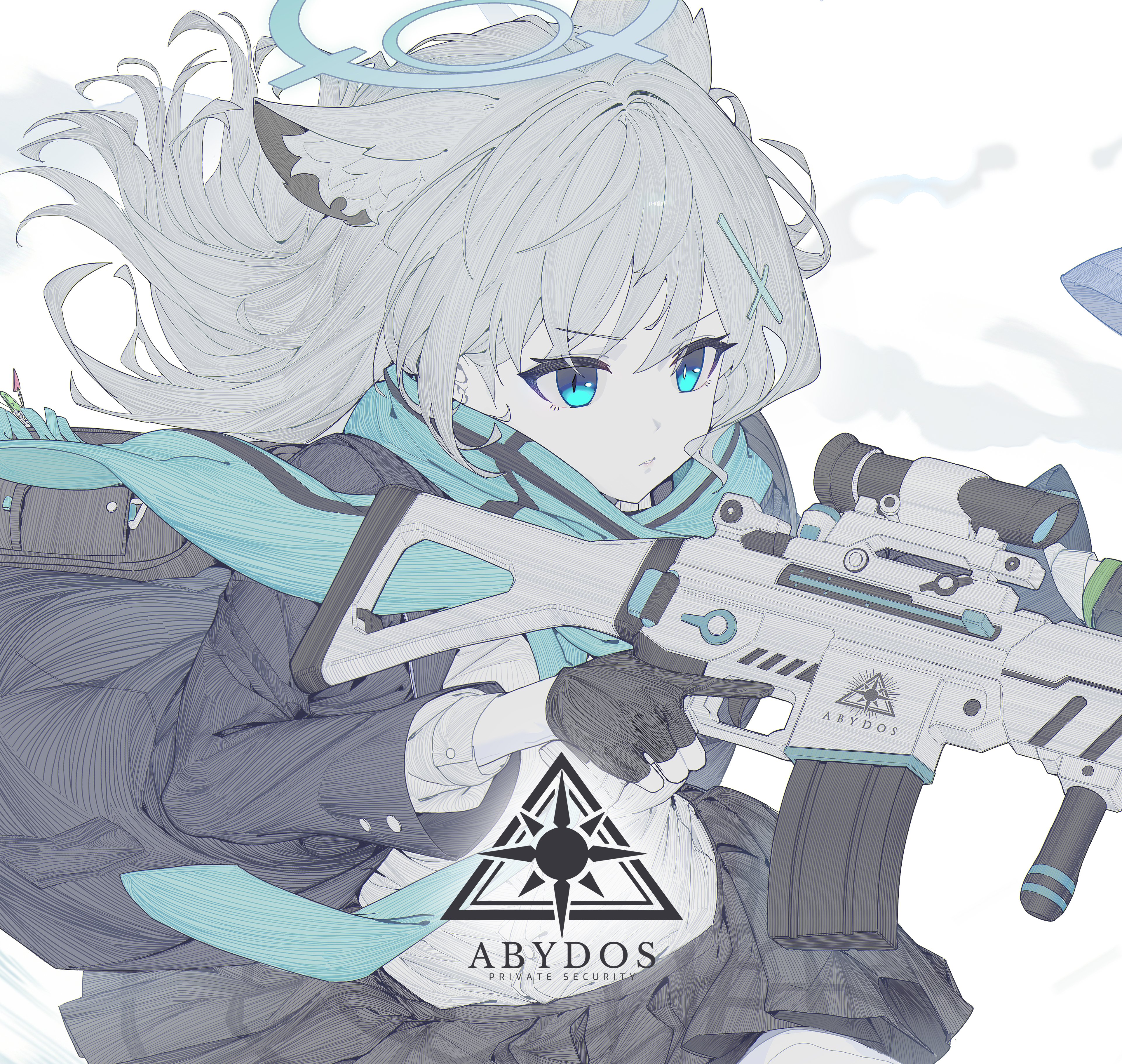 Safebooru - 1girl absurdres abydos high school logo animal ear fluff ...