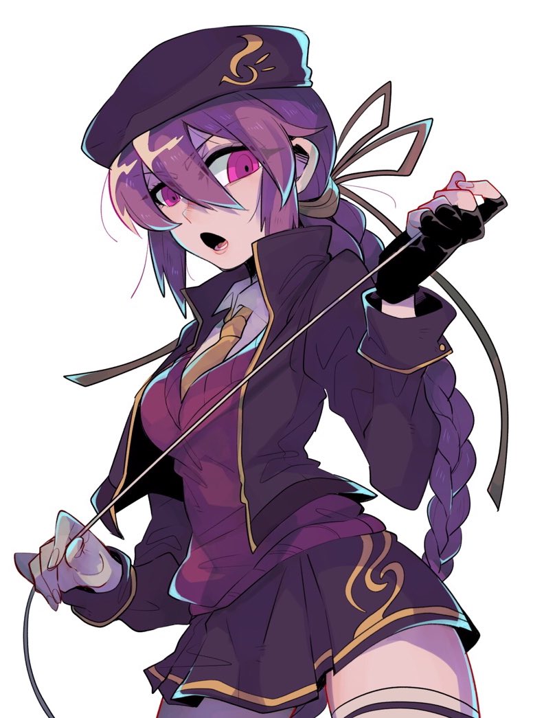 Safebooru - 1girl alternate costume beret braid breasts cropped jacket eltnum etherlite ...