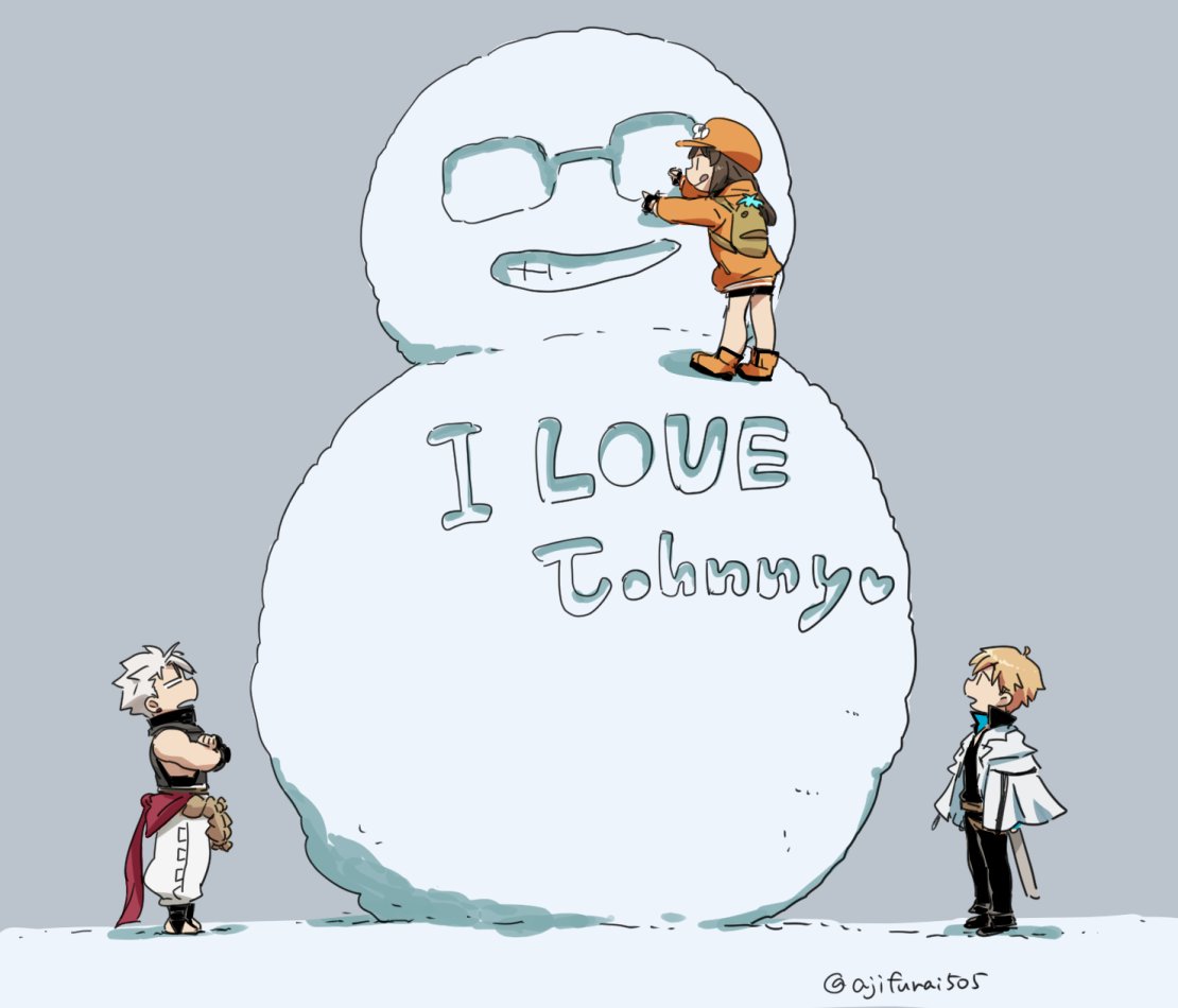 Safebooru - 1girl 2boys :q asaya minoru backpack bag bare shoulders bike shorts black gloves ...