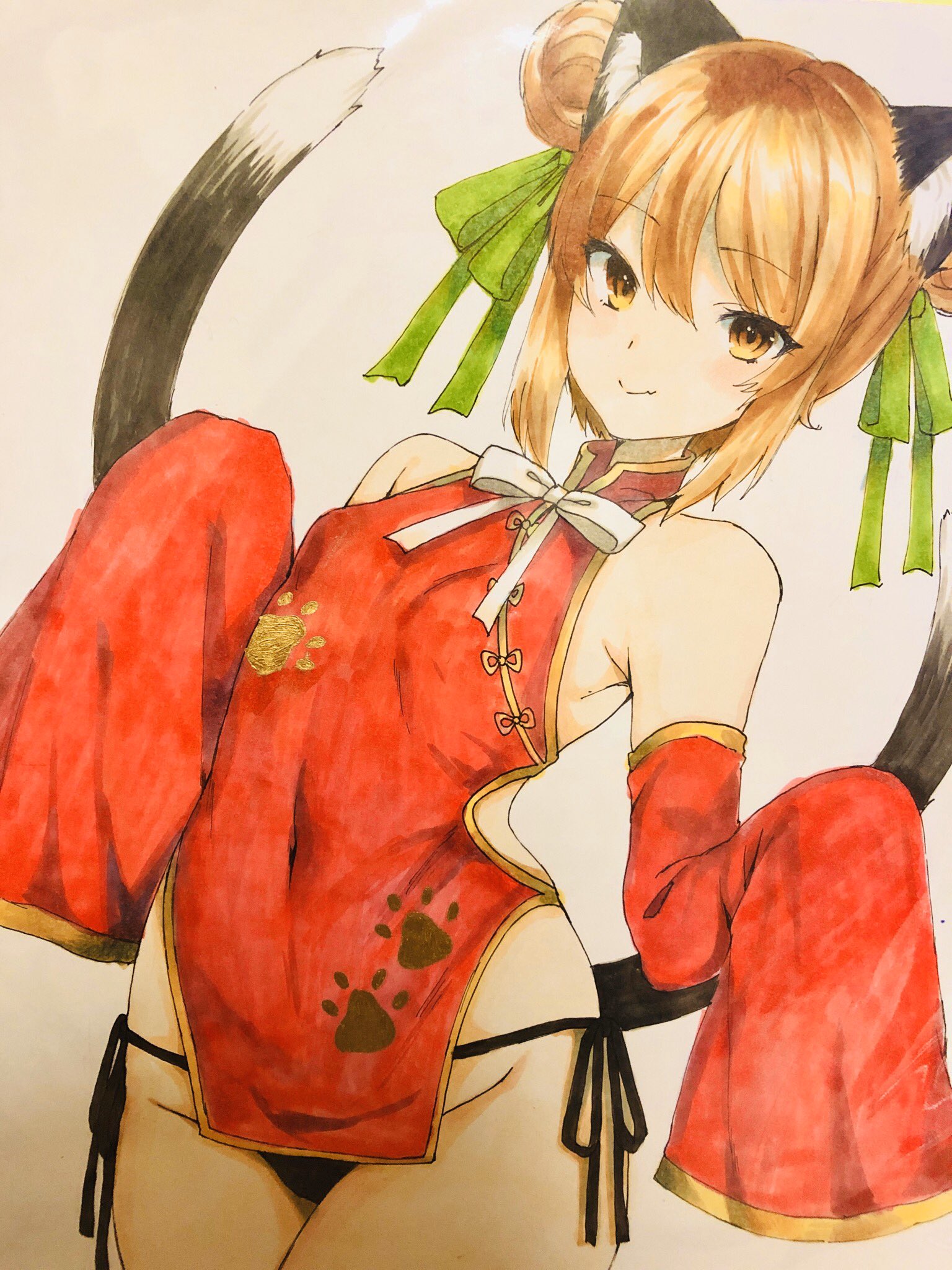 Safebooru - 1girl alternate costume alternate hairstyle animal ear fluff animal ears bangs bare ...