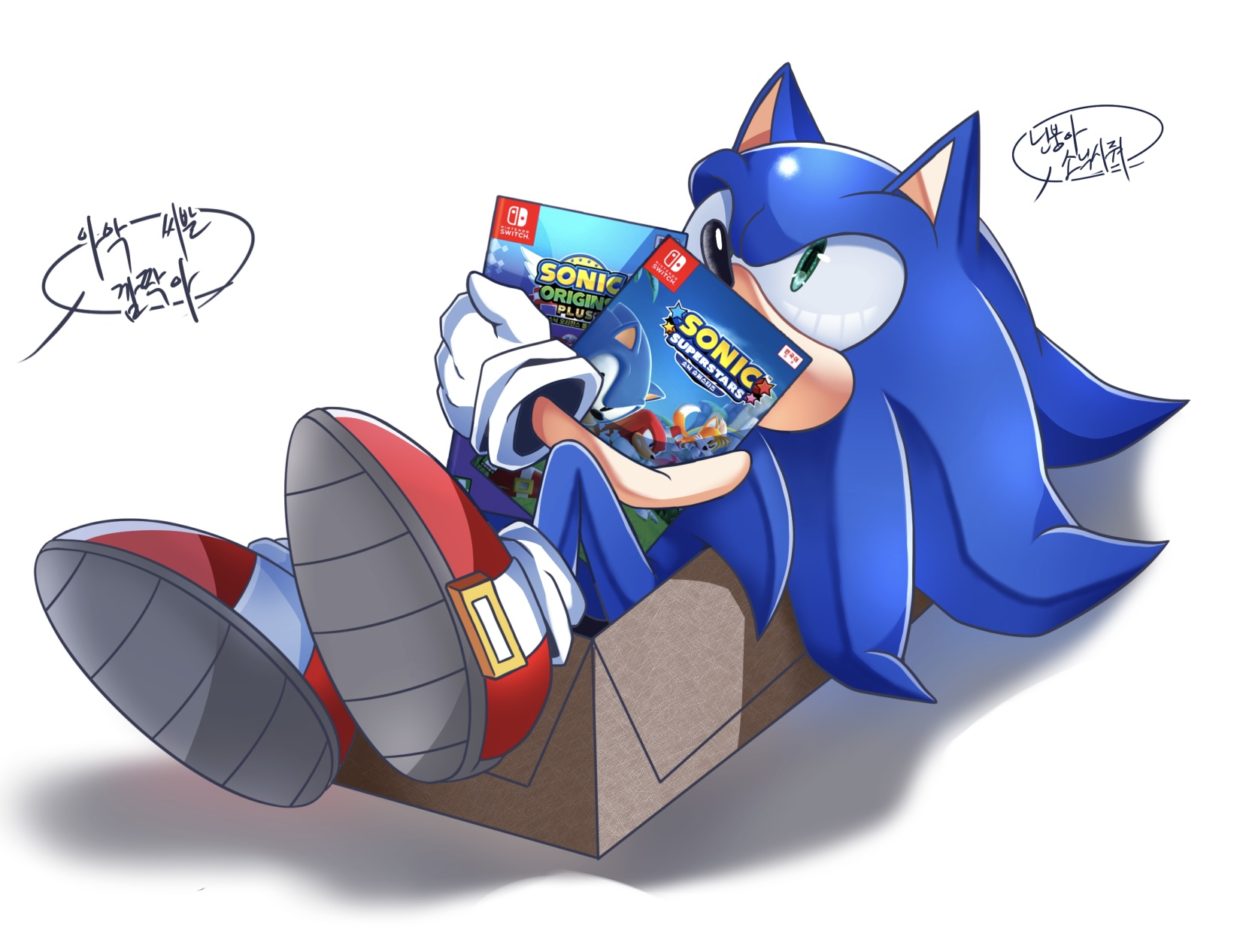 Safebooru - 1boy animal ears animal nose blue fur box cameo cardboard ...