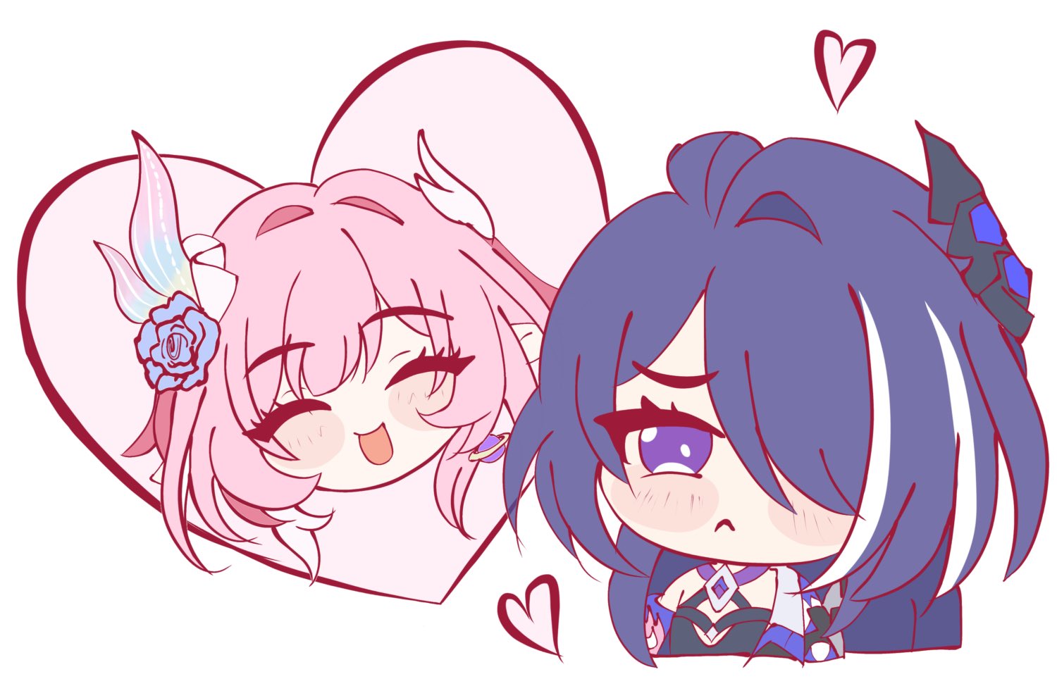 Safebooru - 2girls acheron (honkai: star rail) blush chibi crop top ...