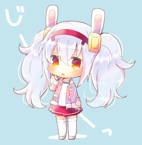 Safebooru - 1girl :o animal ears azur lane bangs blue background blush ...
