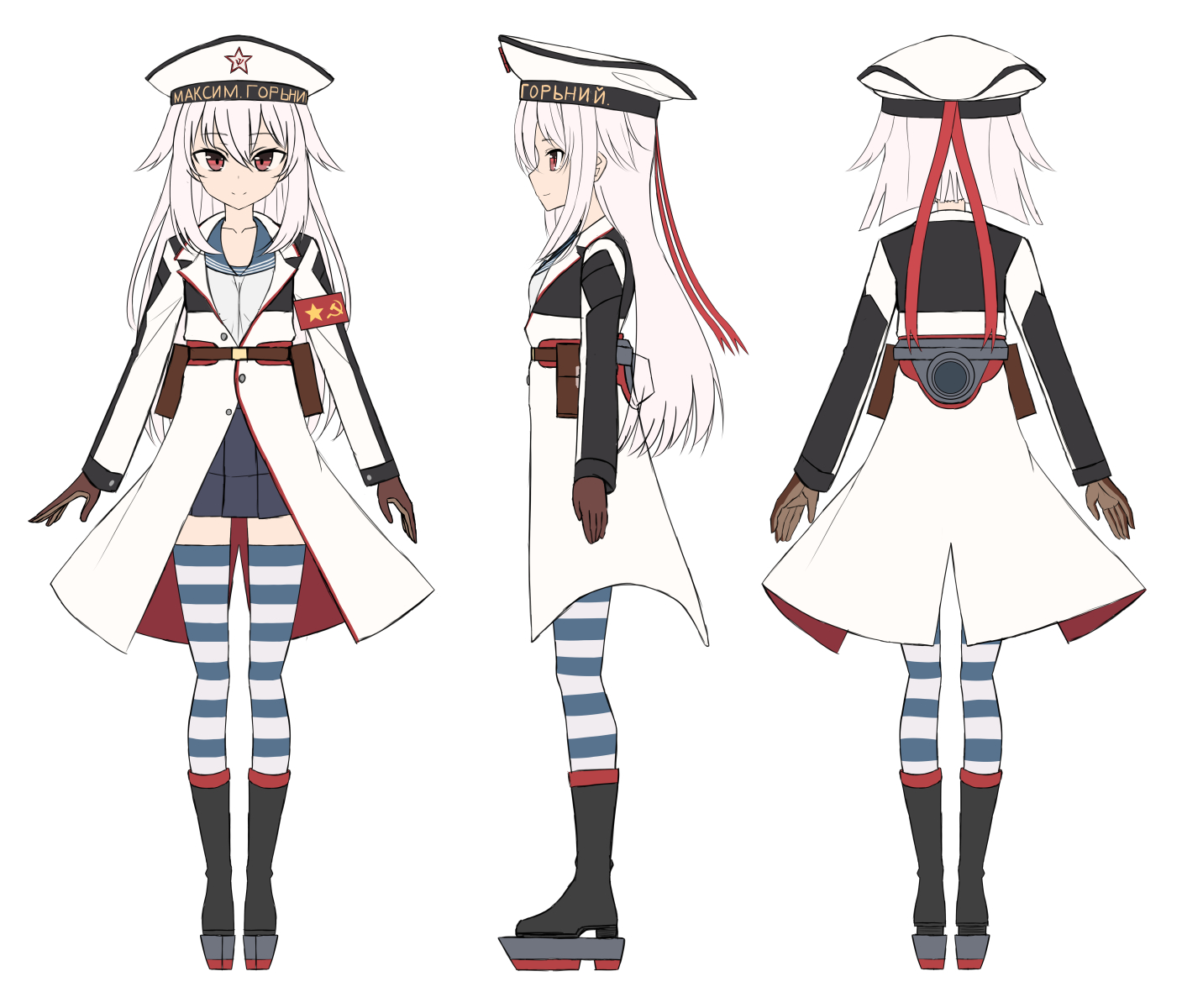 Safebooru - 1girl abyss horizon armband black footwear black skirt blue ...