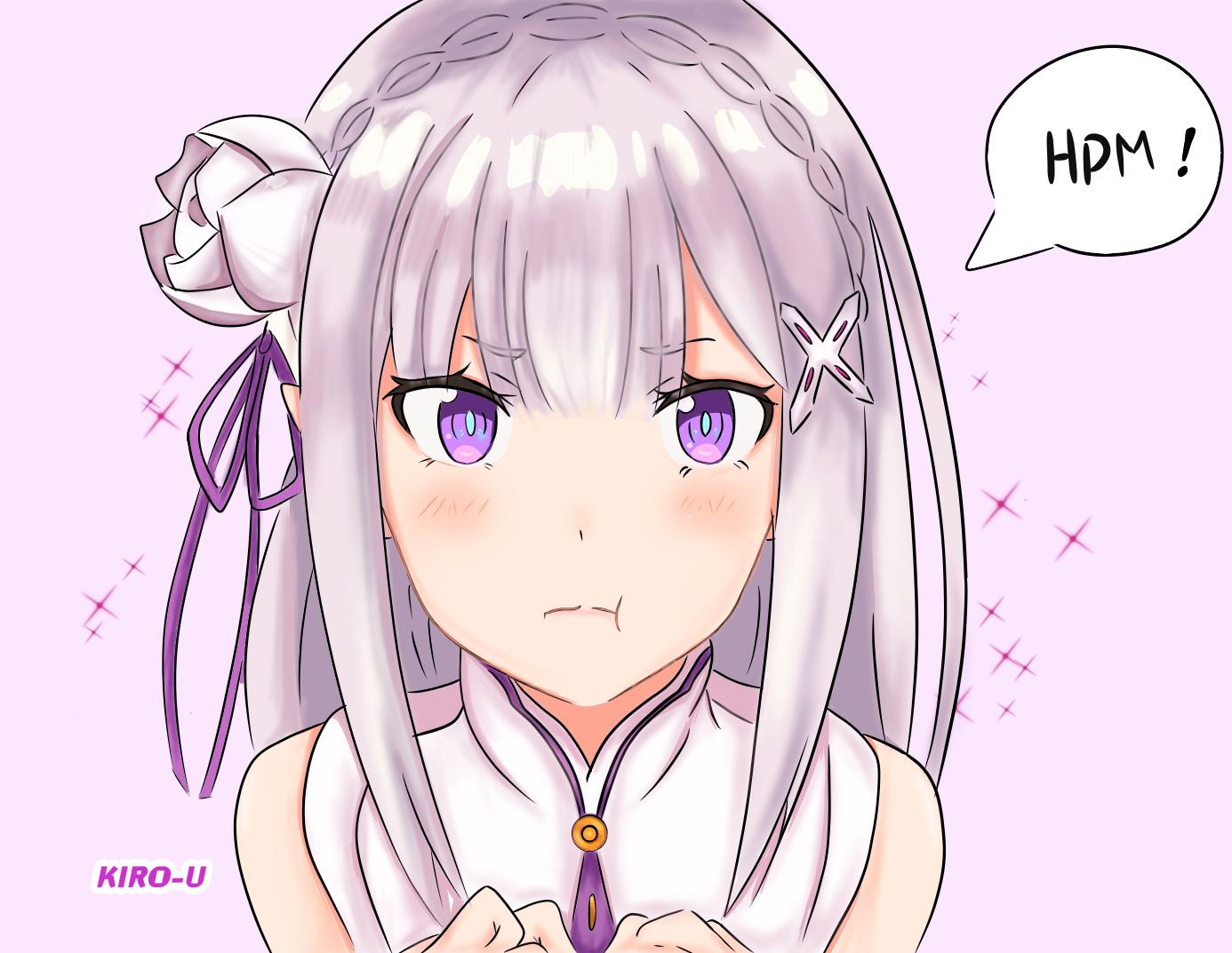Safebooru - elf emilia (re:zero) flower kiro-u pointy ears re:zero kara ...