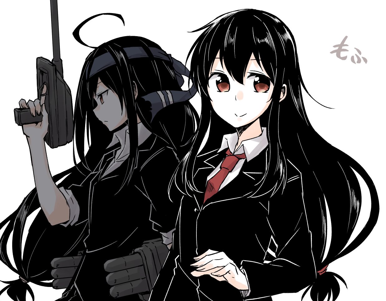 Safebooru - 1girl ahoge bangs black hair blue headband closed mouth ...