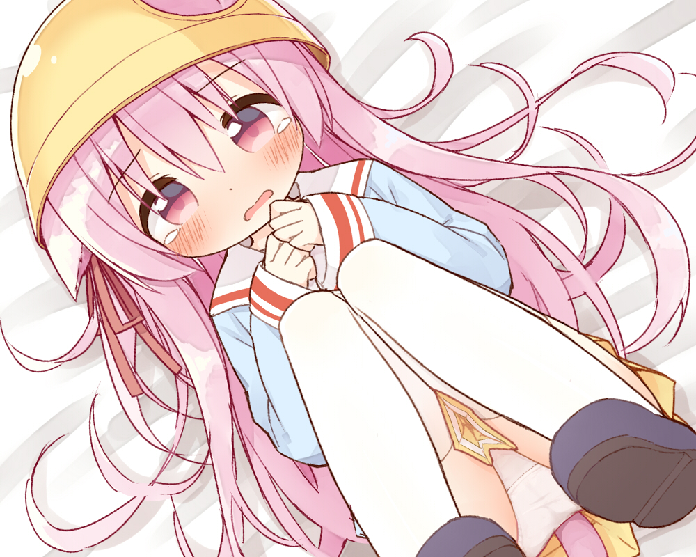 Safebooru - 1girl animal ears ayanepuna azur lane bangs bed sheet black footwear blue shirt ...