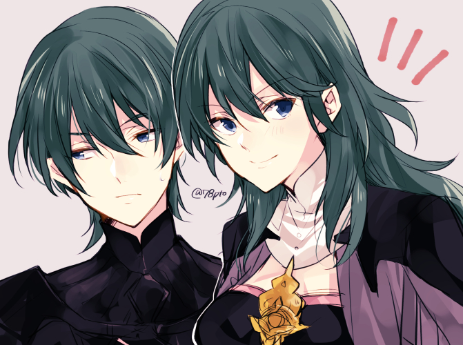 Safebooru - 1boy 1girl blue eyes blue hair byleth (fire emblem) byleth ...
