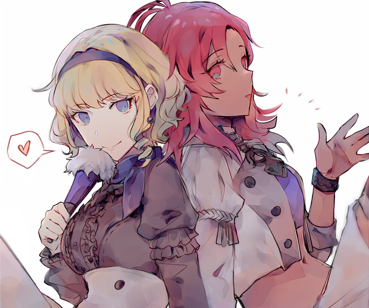 Safebooru - 2girls blonde hair blue eyes closed mouth constance (fire ...