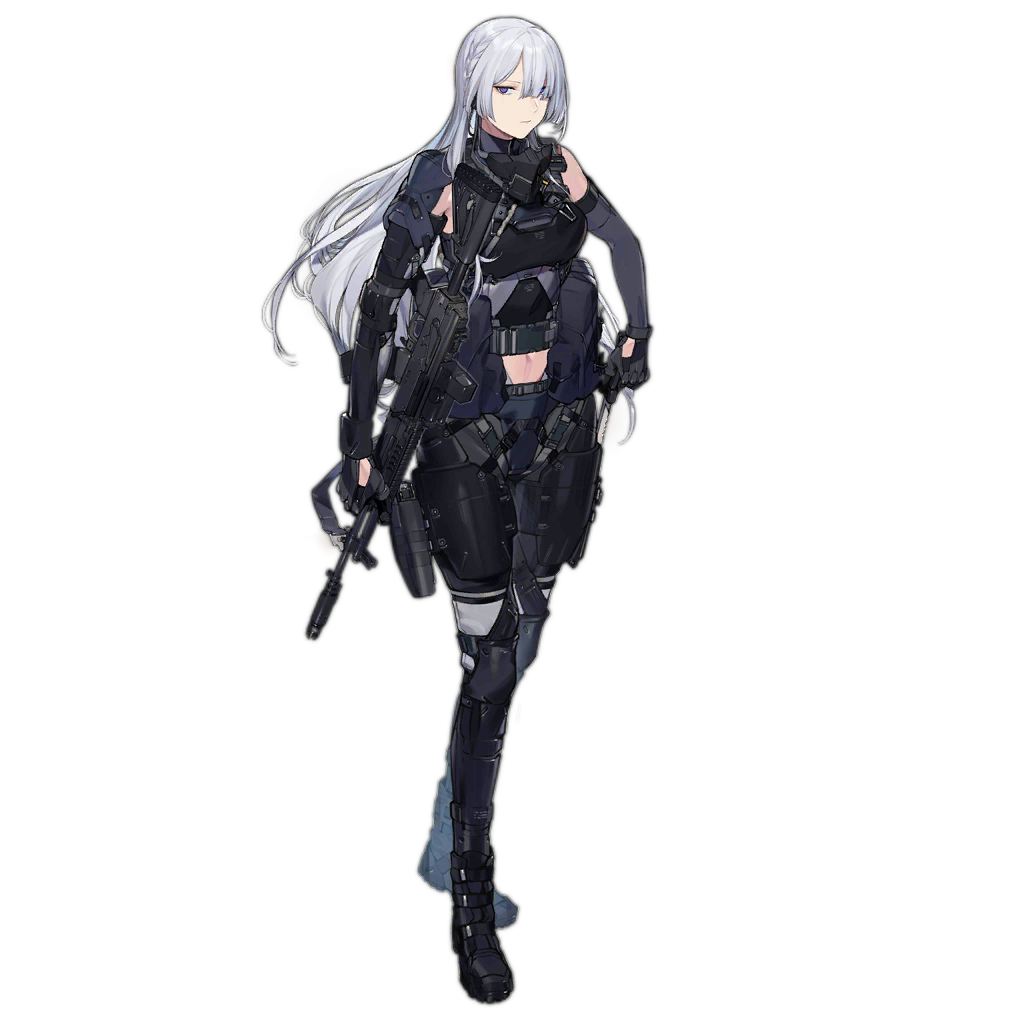 Safebooru - 1girl ak-15 ak-15 (girls frontline) armor assault rifle bangs braid breasts buckle ...