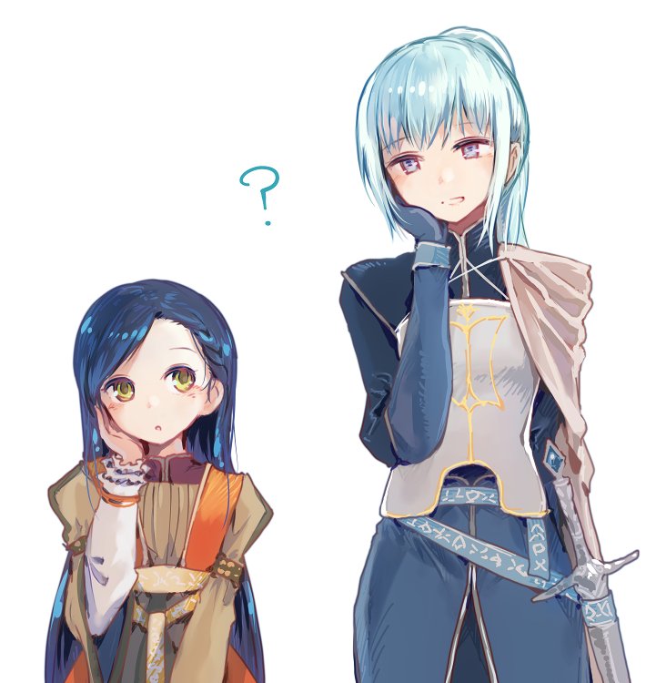 Safebooru - 2girls ? angelica (honzuki no gekokujou) armor asymmetrical bangs bangs blue eyes ...