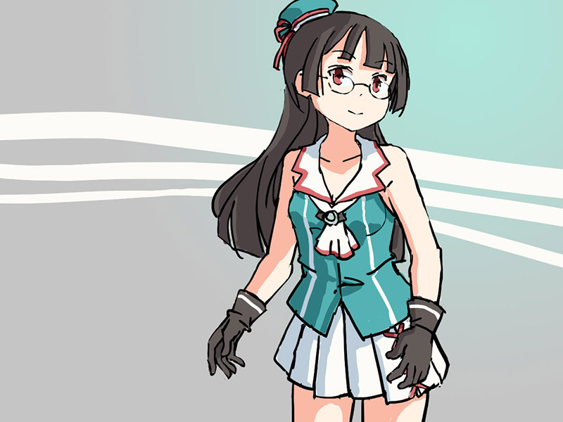 Safebooru - 1girl adrian ferrer black gloves brown hair choukai (kantai collection) commentary ...