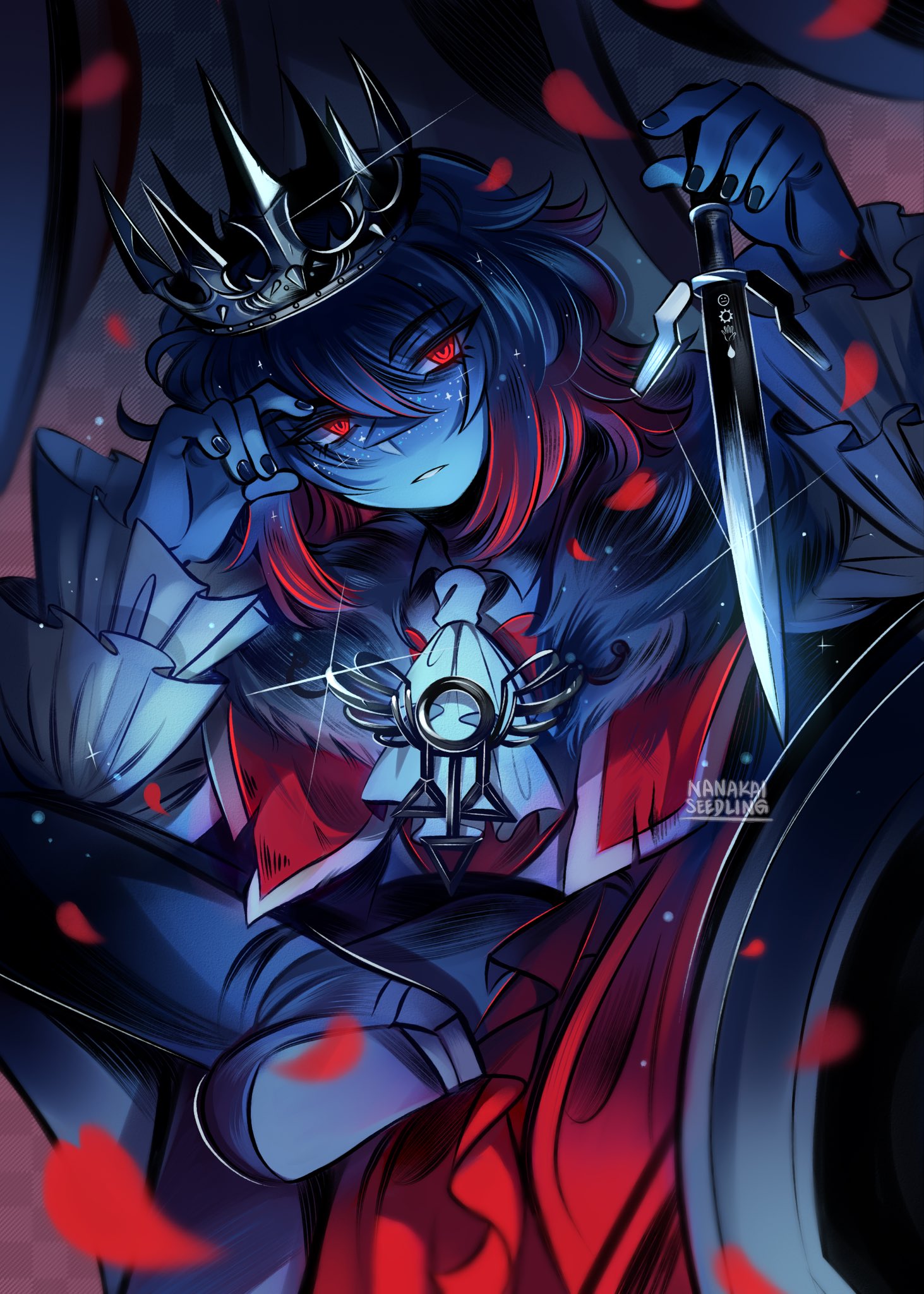 Safebooru - 1other alternate costume artist name ascot black crown ...