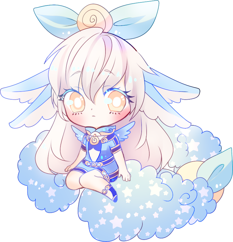 Safebooru - 1girl blush bow chibi cirrus clouds collar hair bow hair ...