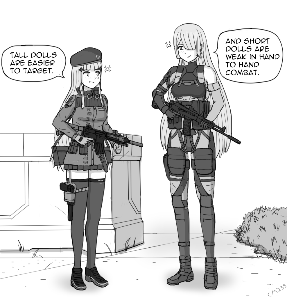 Safebooru - 2girls ak-15 ak-15 (girls frontline) anger vein artist request assault rifle english ...