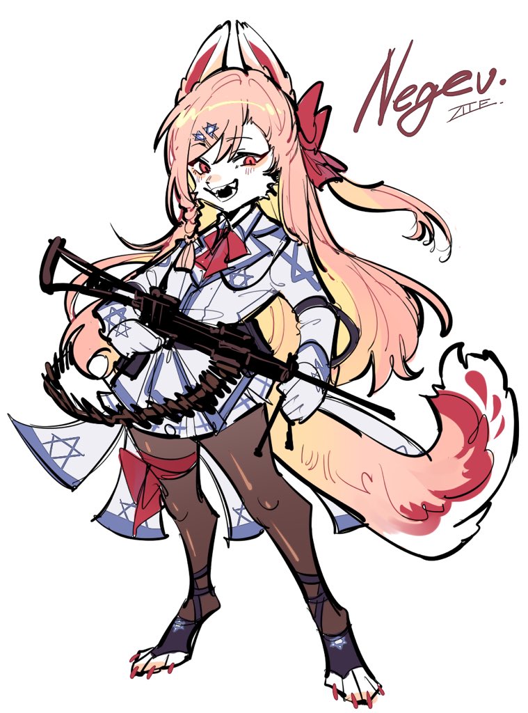 Safebooru - furry girls frontline negev (girls frontline) pink hair ...