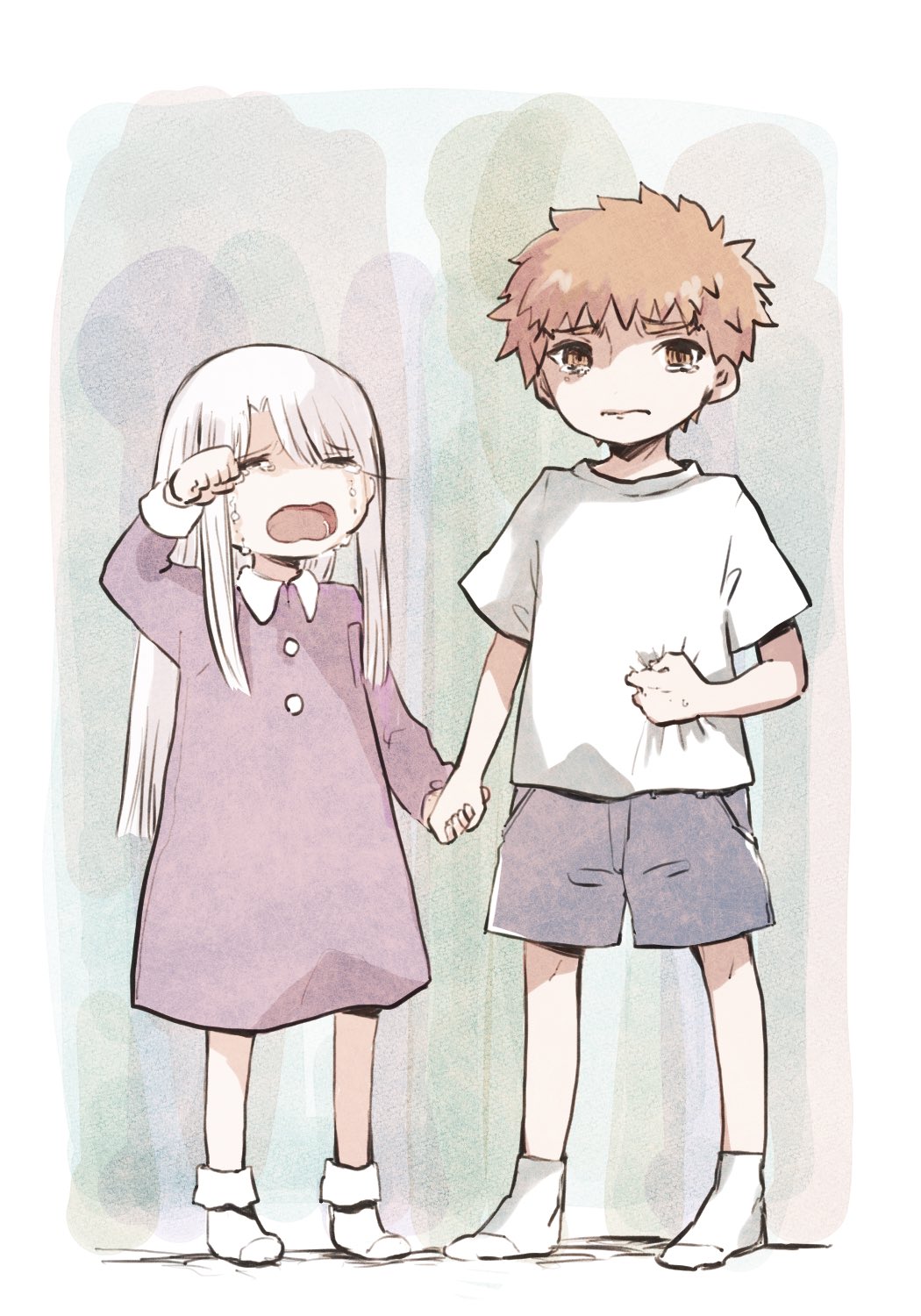 Safebooru - 1boy 1girl crying emiya shirou fate/zero fate (series ...