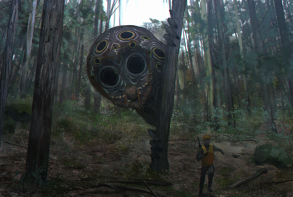 Safebooru - 1boy behind tree commentary request day eldritch ...