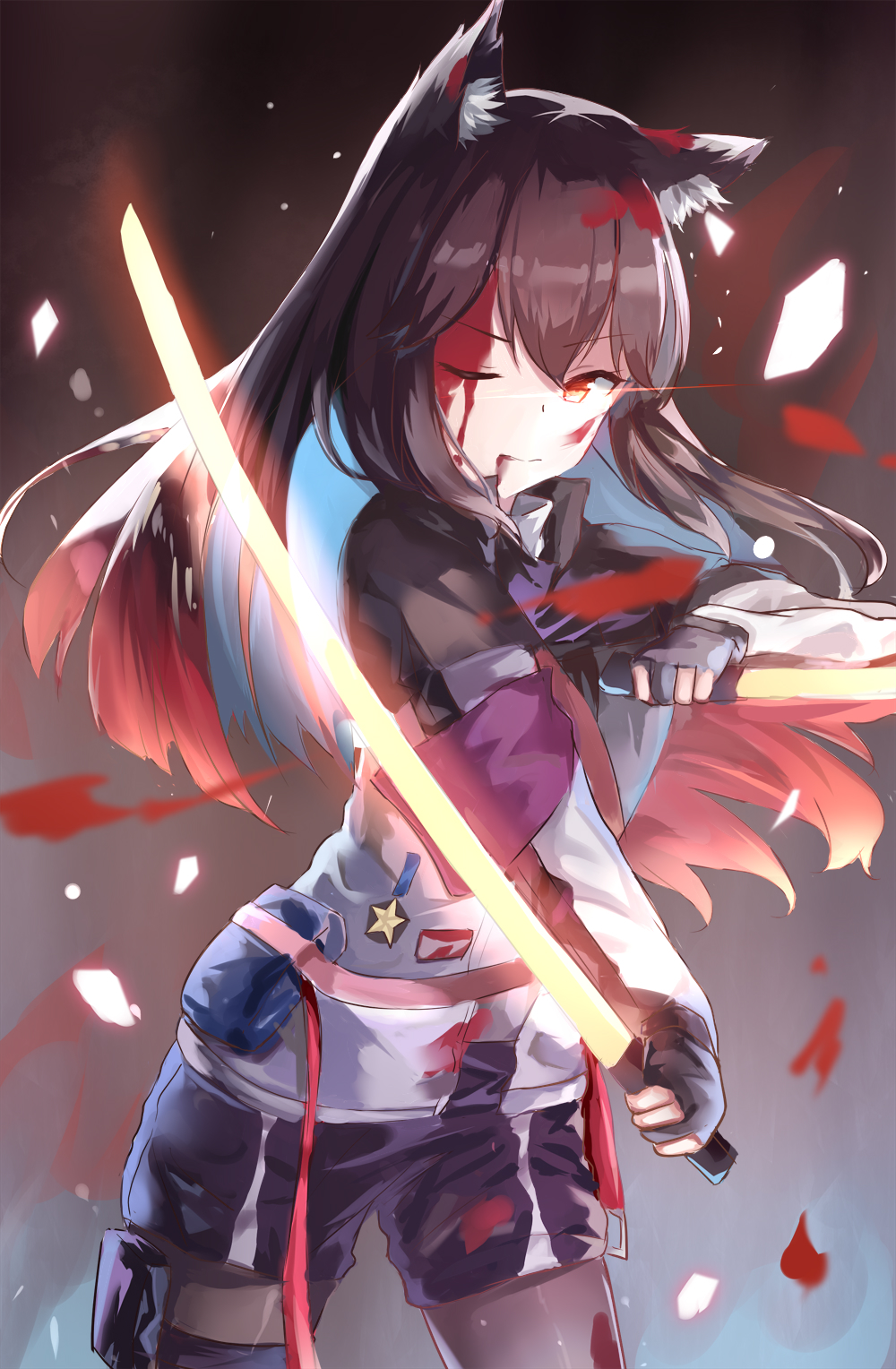 Safebooru - 1girl animal ear fluff animal ears arknights bangs black background black capelet ...