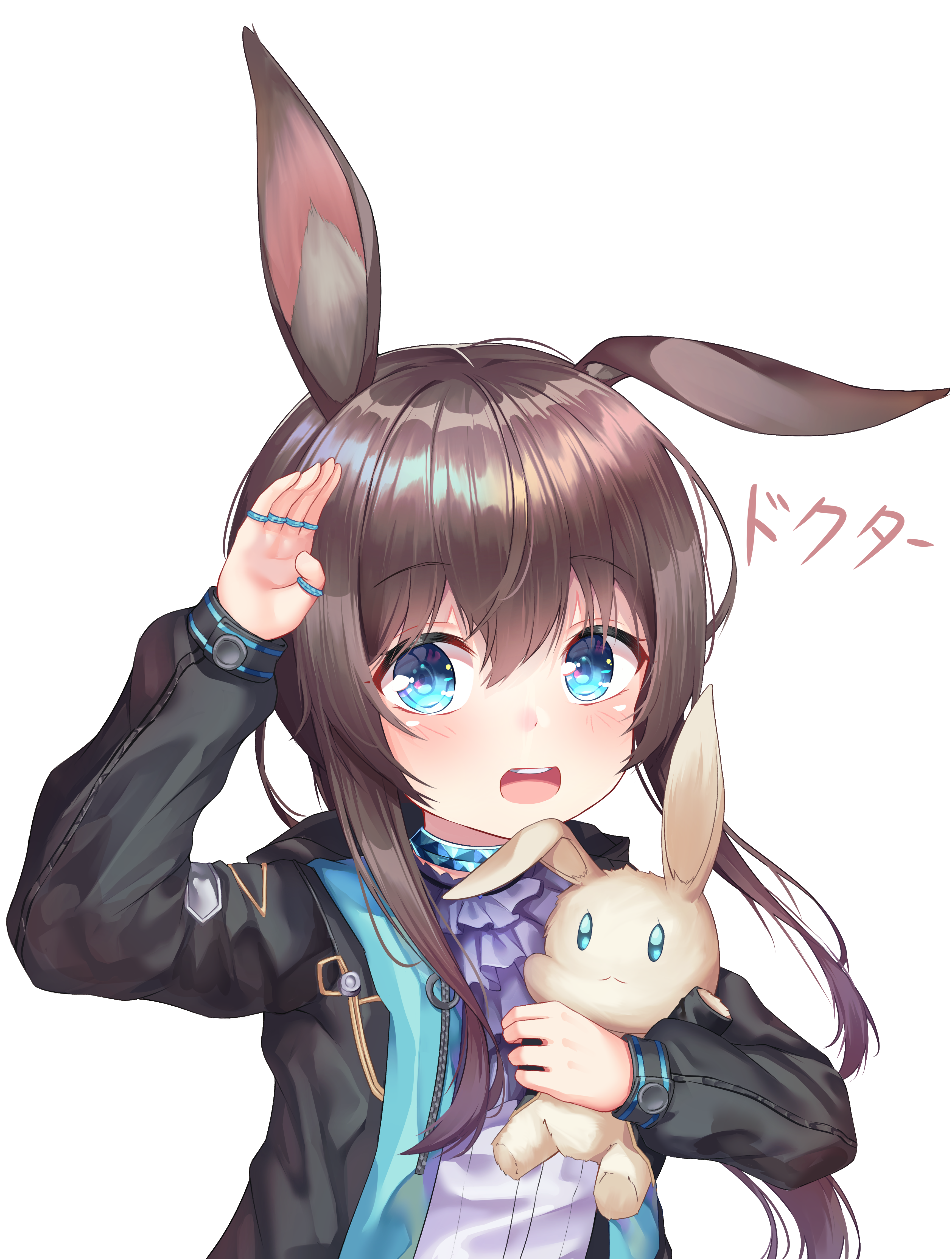 Safebooru - 1girl absurdres amiya (arknights) animal ear fluff animal ears arknights ascot bangs ...