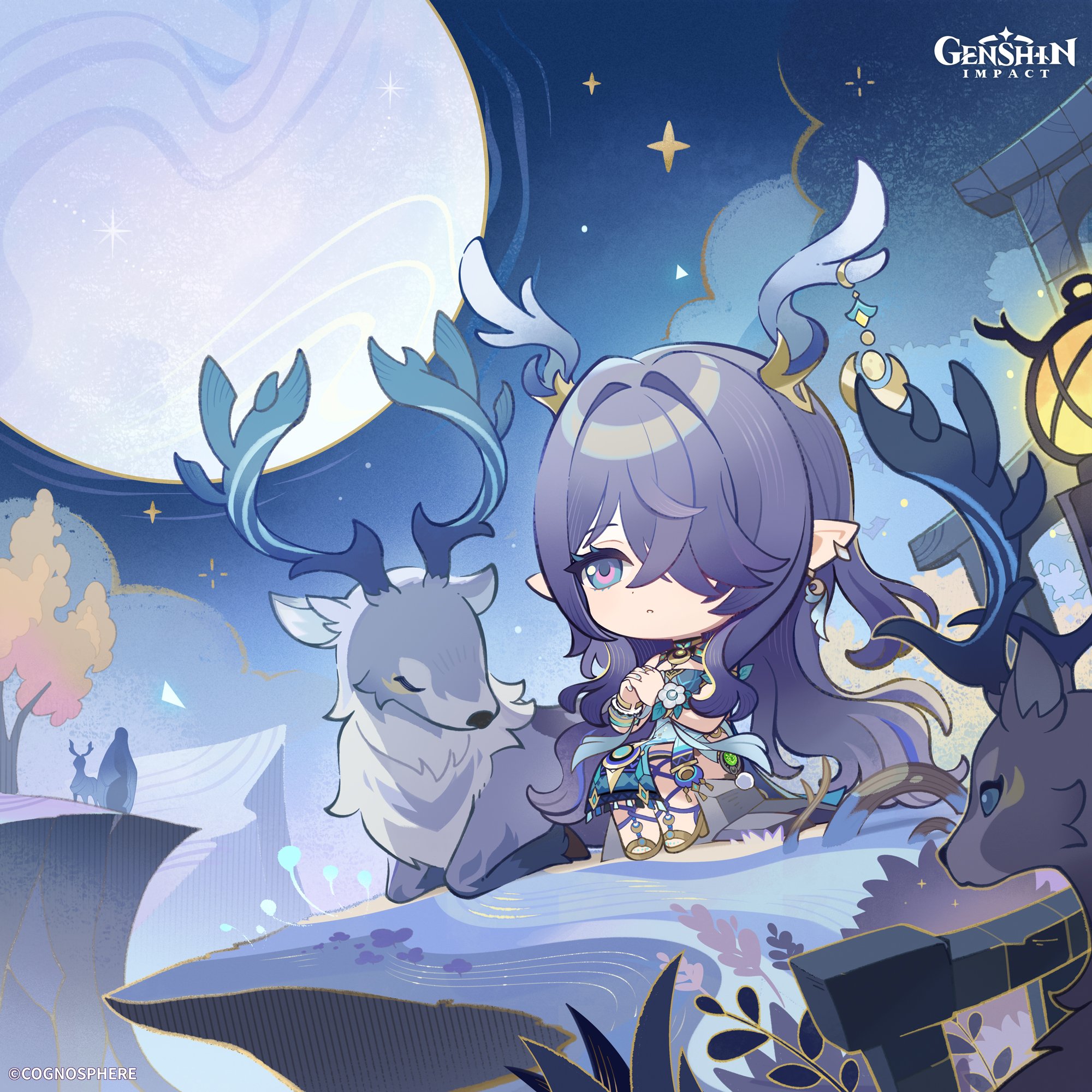 Safebooru - 1girl antler ornament antlers chibi commentary crossed ...