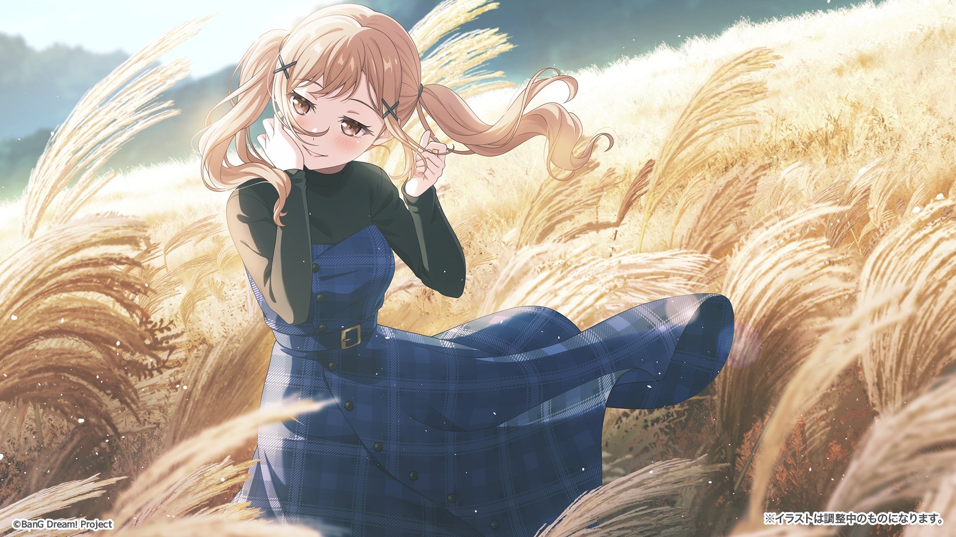 Safebooru - 1girl bang dream! belt blonde hair blue dress day dress feet feet out of frame ...