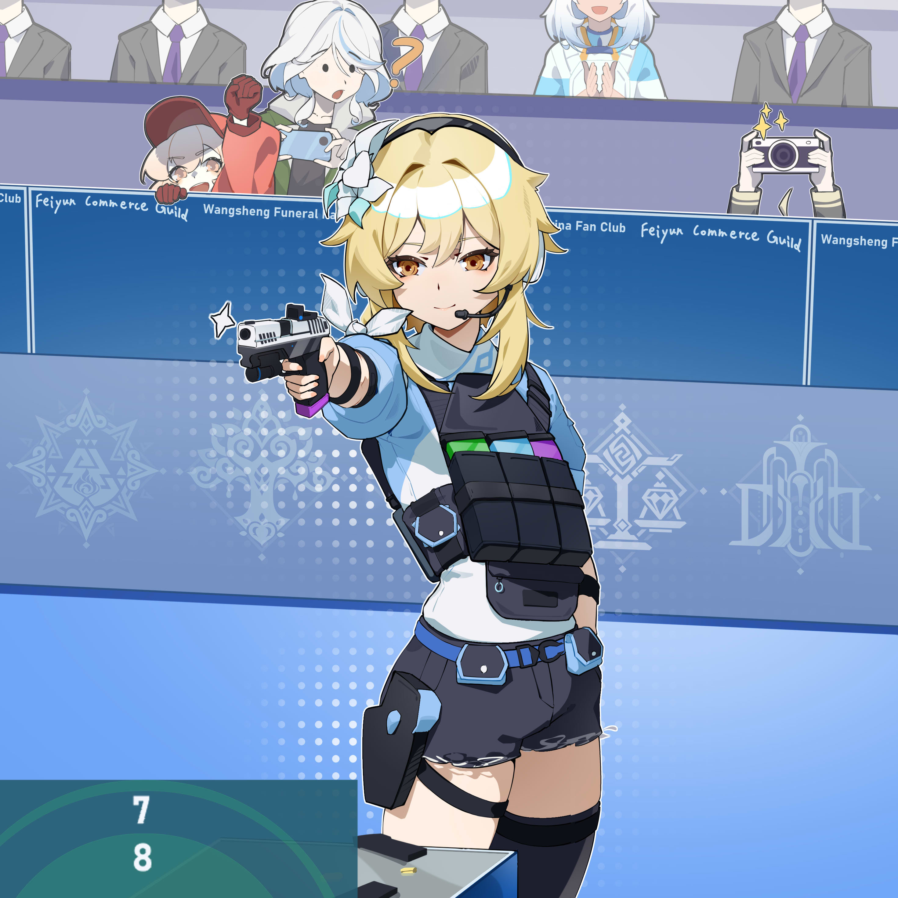 Safebooru - 2024 summer olympics 4girls absurdres ammunition pouch black thighhighs blonde hair ...