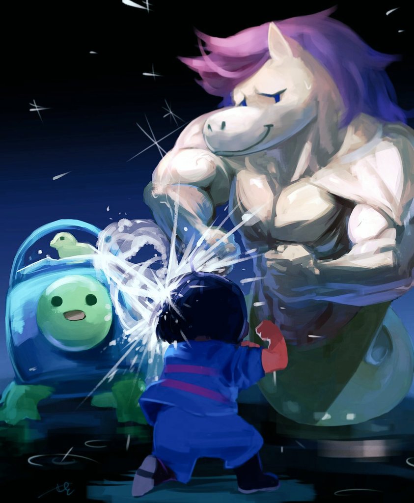 Safebooru - 1boy 2018 2d 2others aaron (undertale) abs ambiguous gender ...