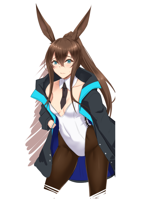 Safebooru - 1girl amiya (arknights) animal ears arknights bangs black jacket black legwear black ...