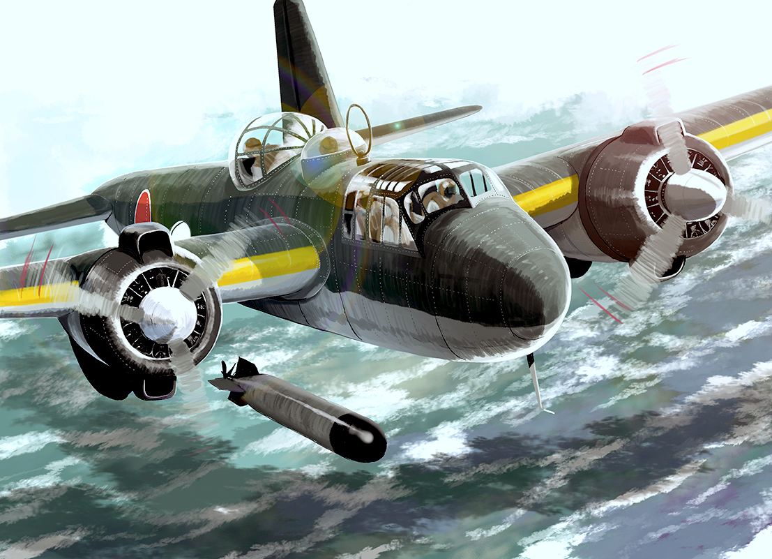 Safebooru - aircraft airplane calligraphy brush (medium) day flying ...