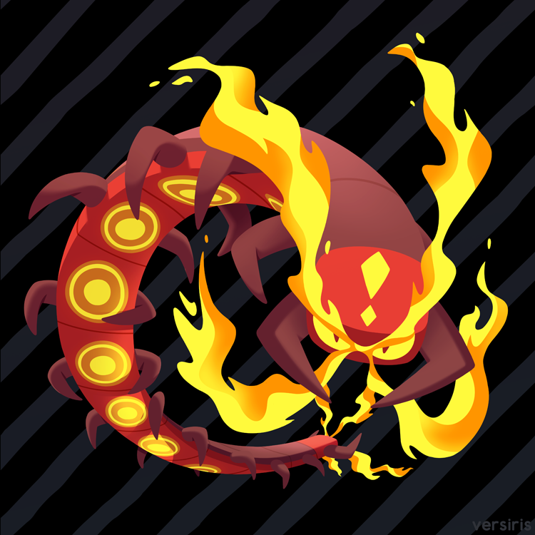 Safebooru - black background centiskorch commentary creature diagonal ...