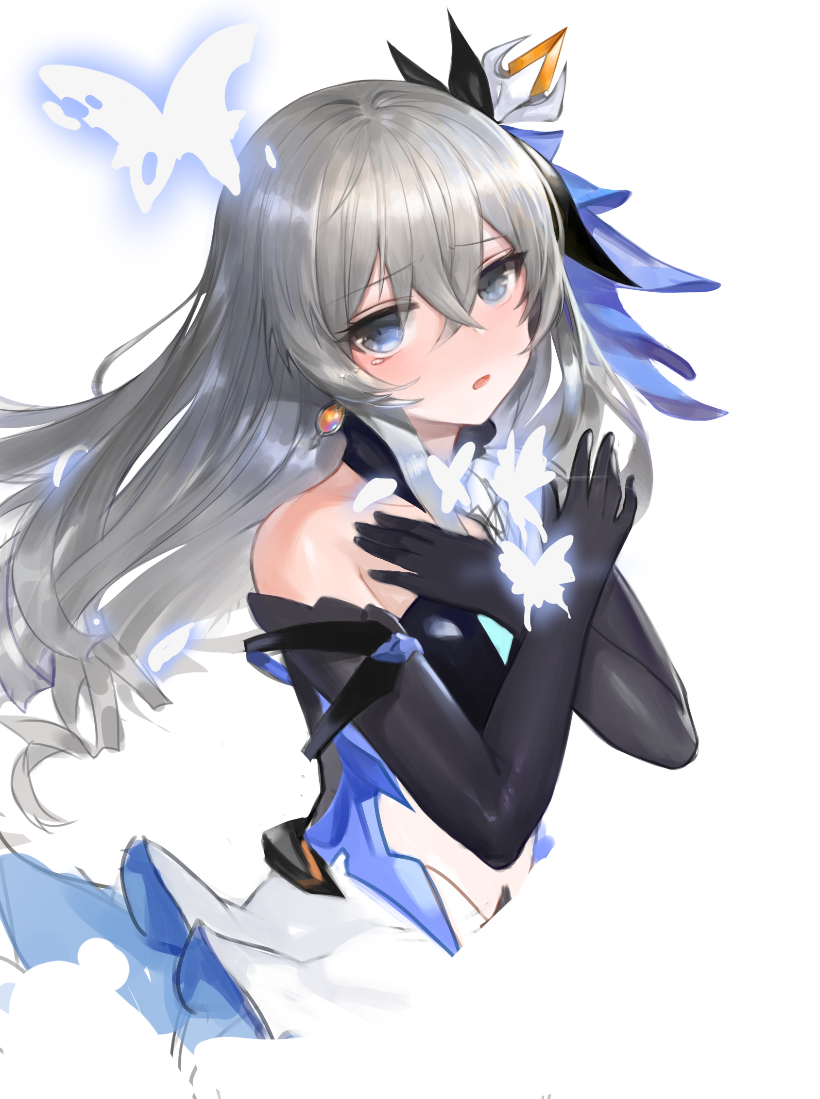 Safebooru - 1girl bangs bare shoulders black gloves blue eyes blush bronya zaychik bronya ...