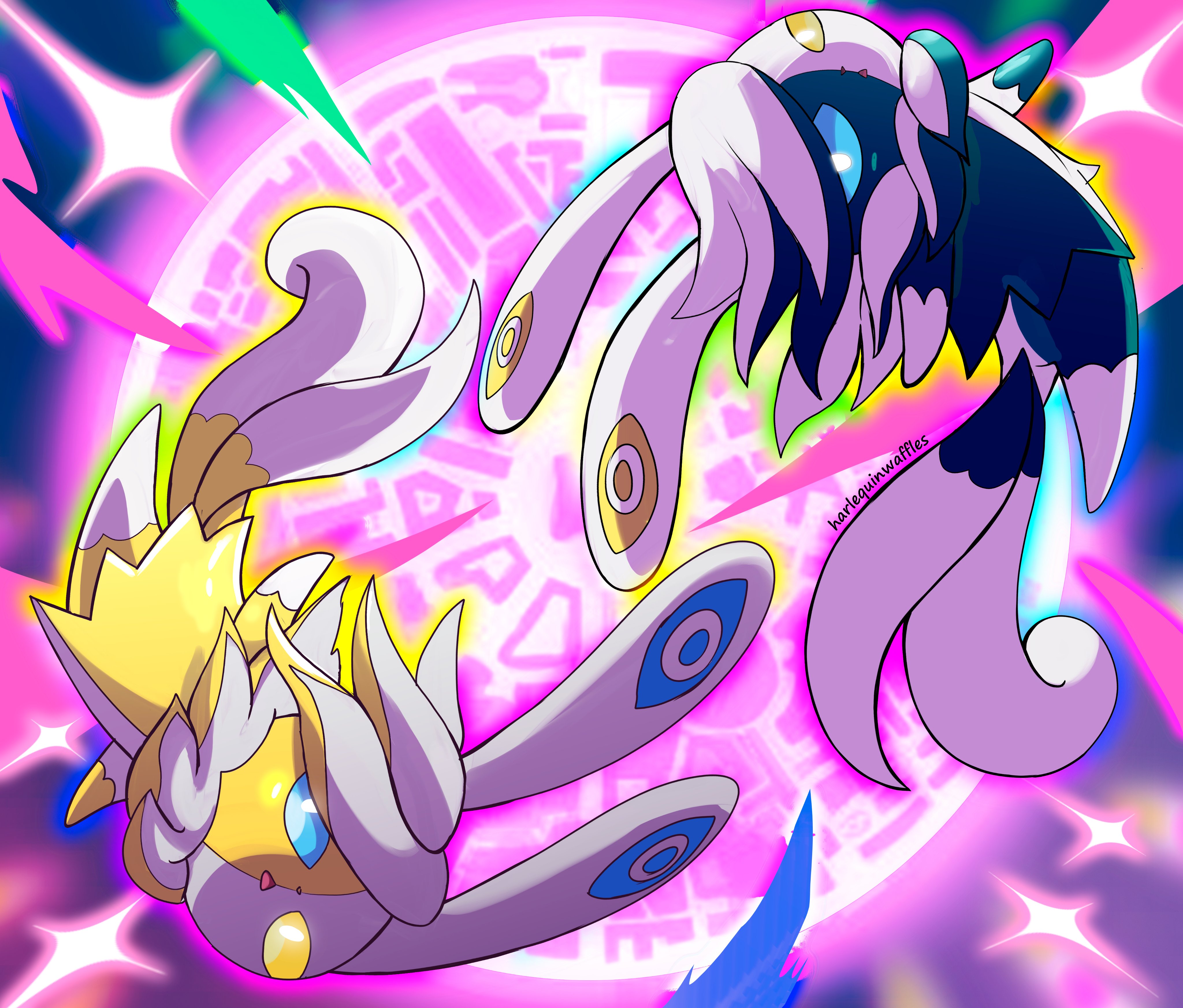 Safebooru - 2others absurdres alternate color blue fur blue sclera ...