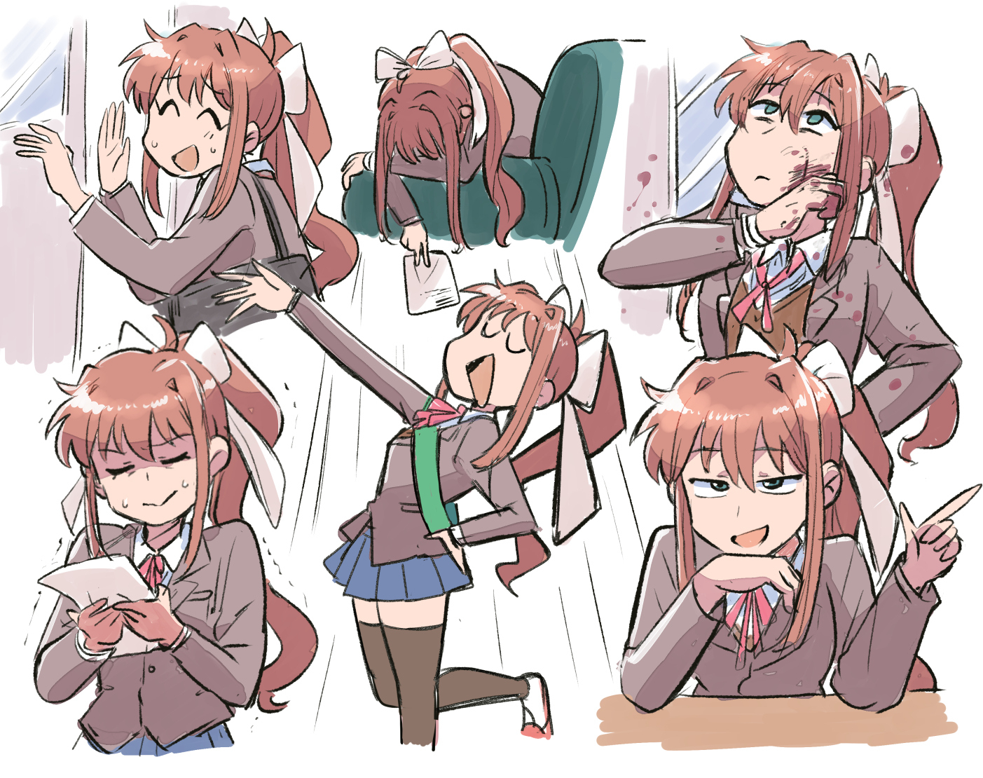 Safebooru - 1girl ^ ^ armchair bag blood blood on clothes blood on face ...