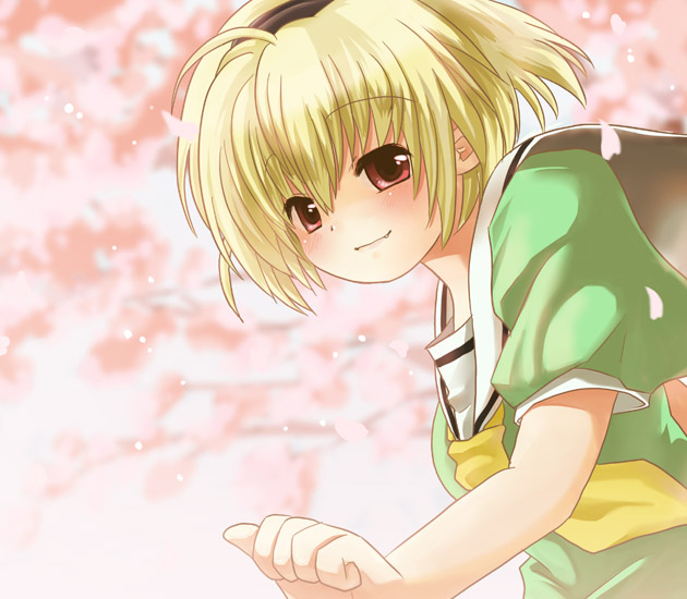 Safebooru - cherry blossoms dress fang hairband higurashi no naku koro ...