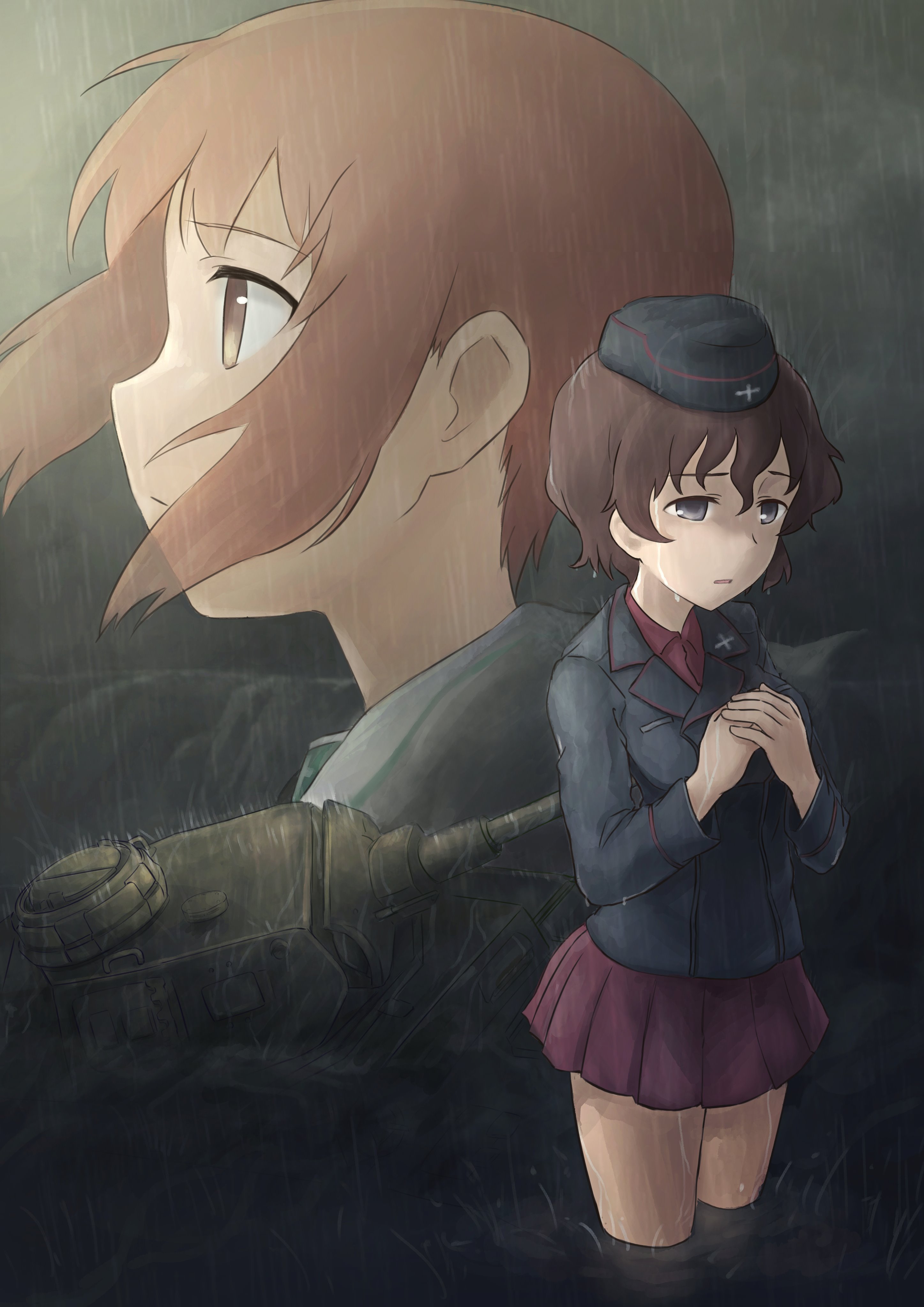 Safebooru - 2girls absurdres akaboshi koume bangs black headwear black jacket blouse blue eyes ...