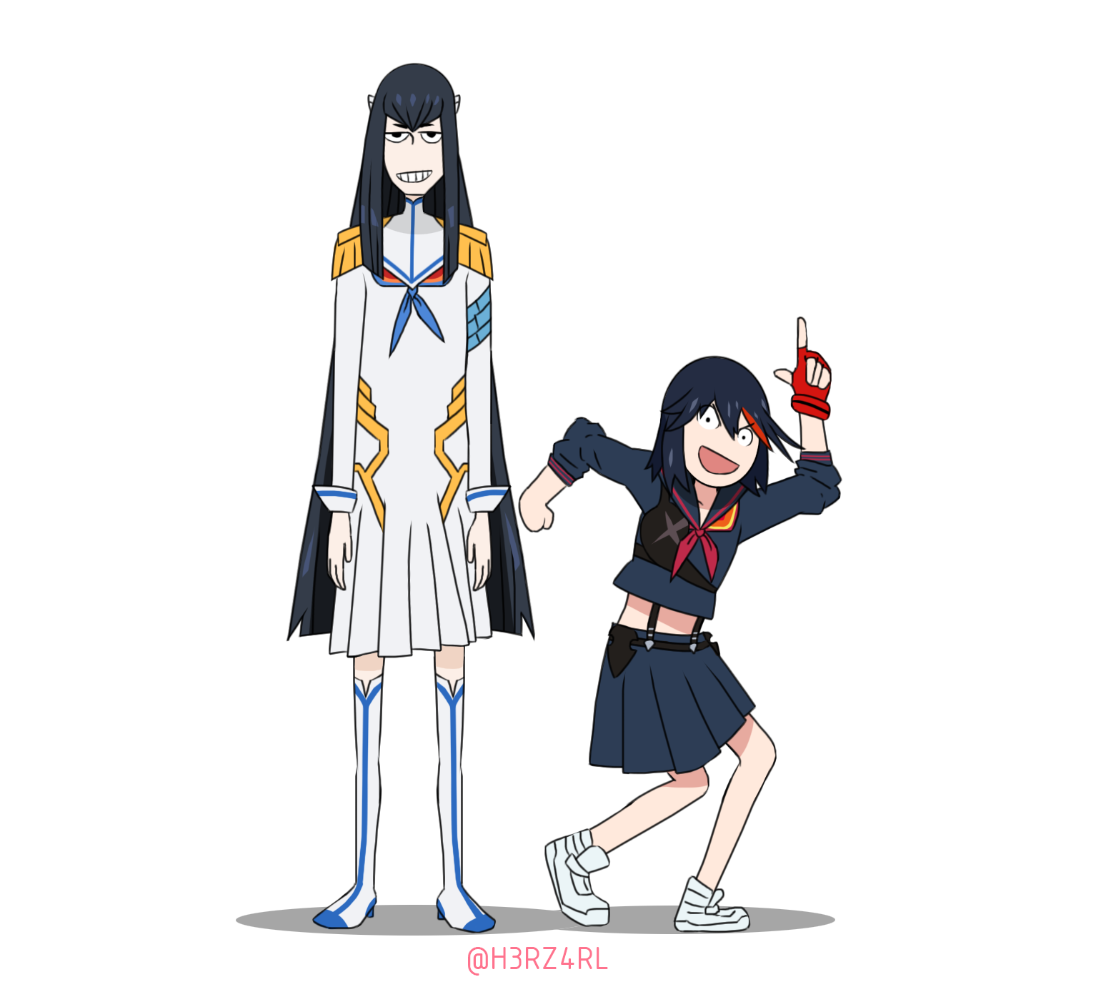 Safebooru - 2girls asakusa midori bangs black hair dancing derivative work eizouken ni wa te wo ...