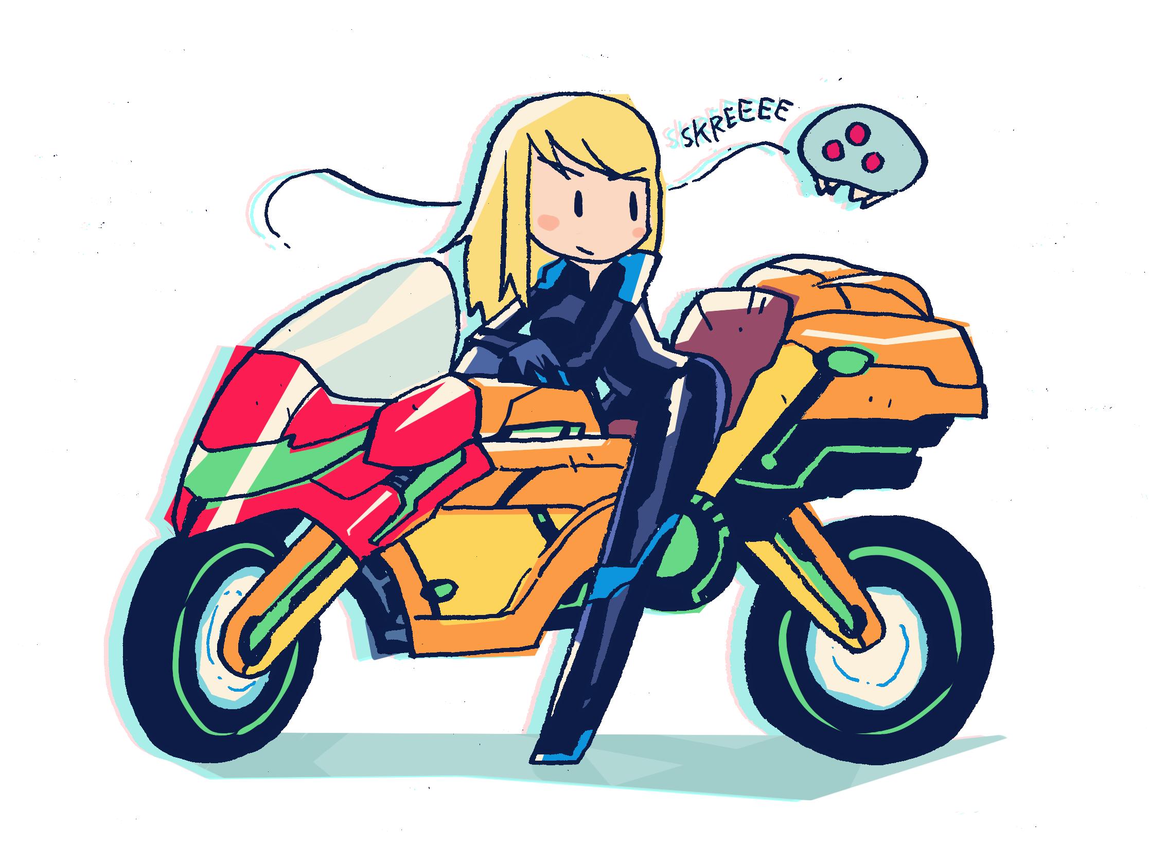 Safebooru - 1girl adapted object biker clothes bikesuit blonde hair blush stickers ground ...