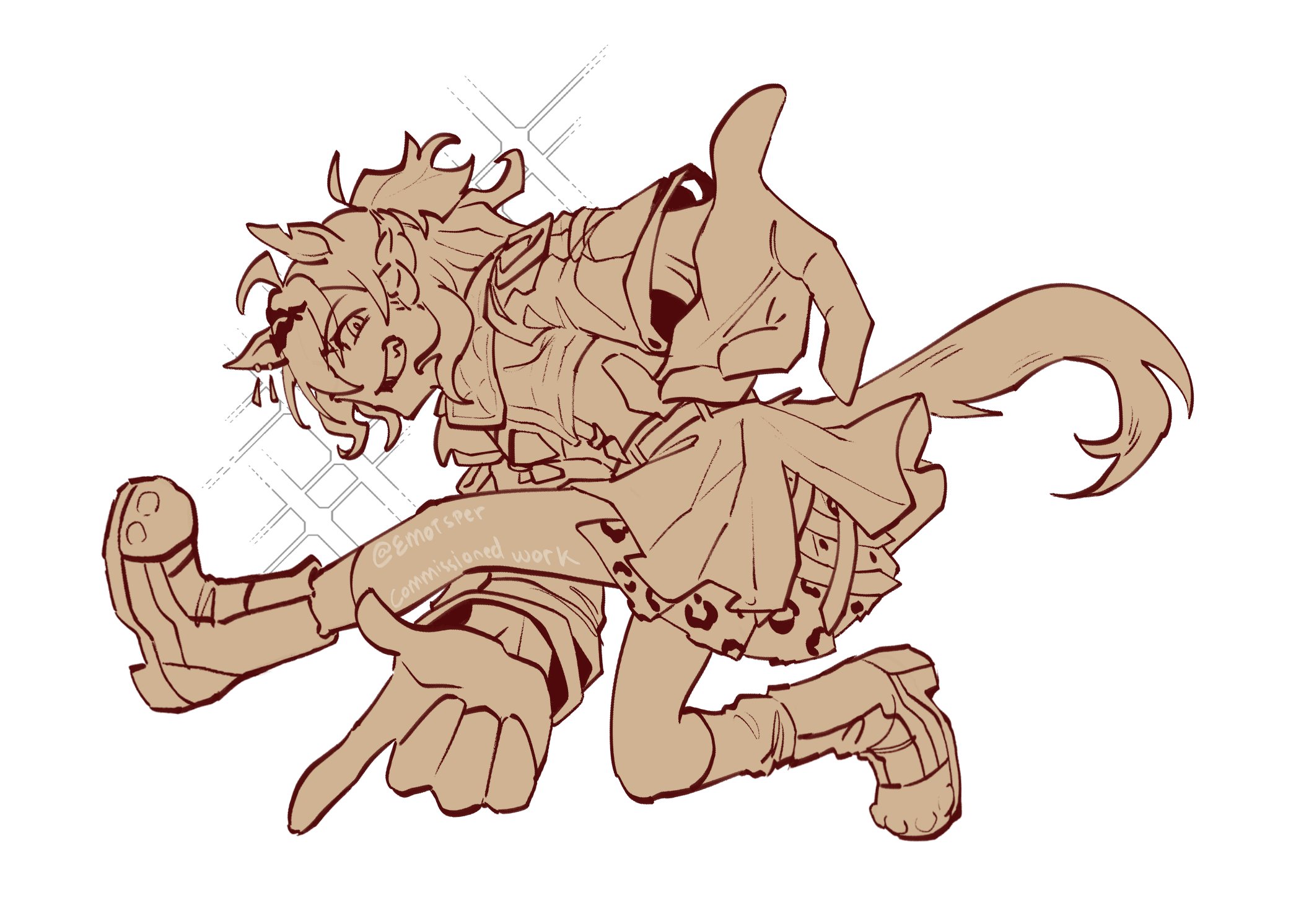 Safebooru - 1girl ahoge animal ear piercing animal ears animal print ...