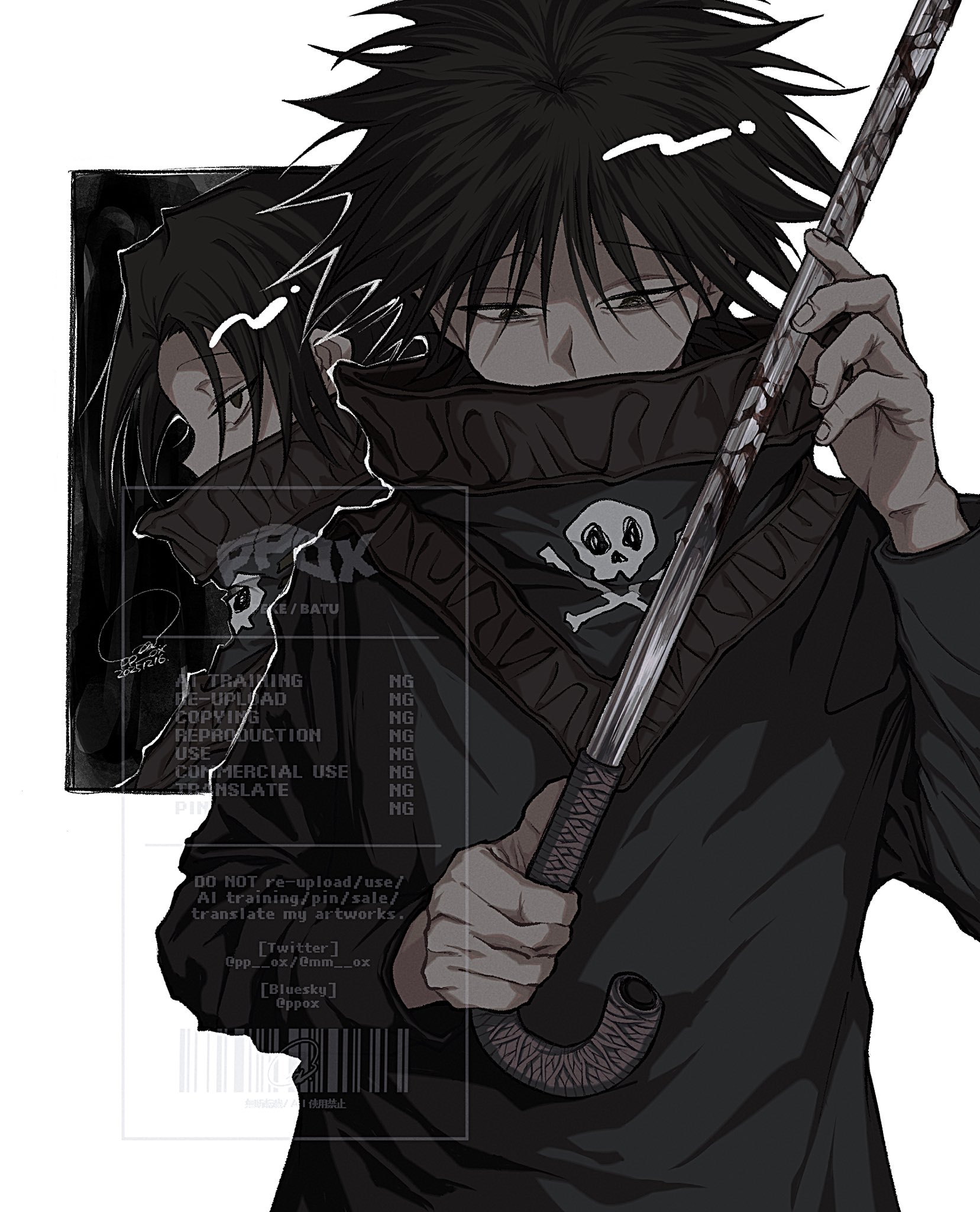 Safebooru - 1boy black eyes black hair blood bluesky username feitan ...