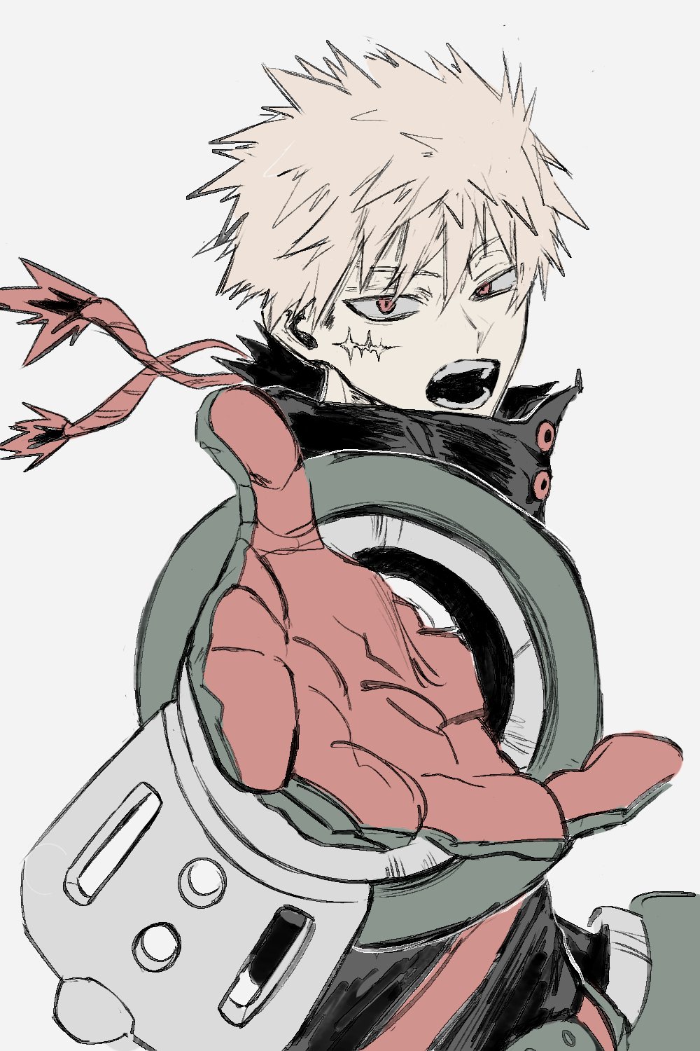 Safebooru - 1boy a san si arm up bakugou katsuki black shirt blonde ...