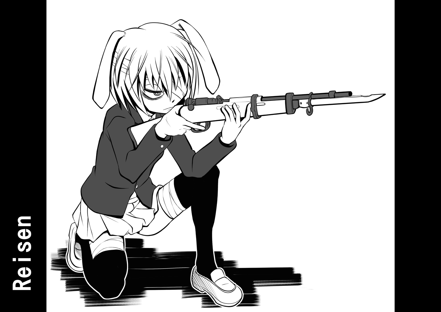 Safebooru - 1girl aiming animal ears ayana mizuki bags under eyes ...