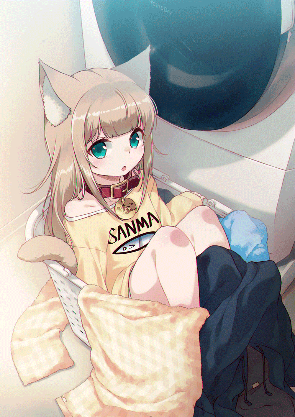 Safebooru - 1girl 40hara animal ear fluff animal ears aqua eyes bangs blunt bangs cat ears cat ...