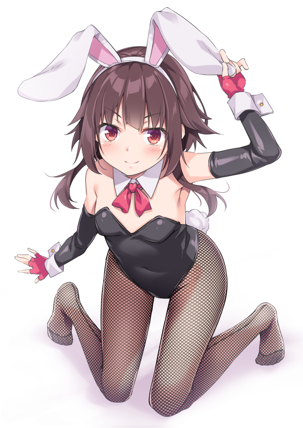 Safebooru - >:) 1girl akizora momiji alternate costume animal ears arm up bangs bare shoulders ...