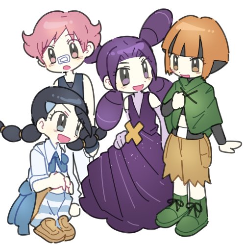 Safebooru - 4girls :d black eyes black hair brown eyes brown hair ...