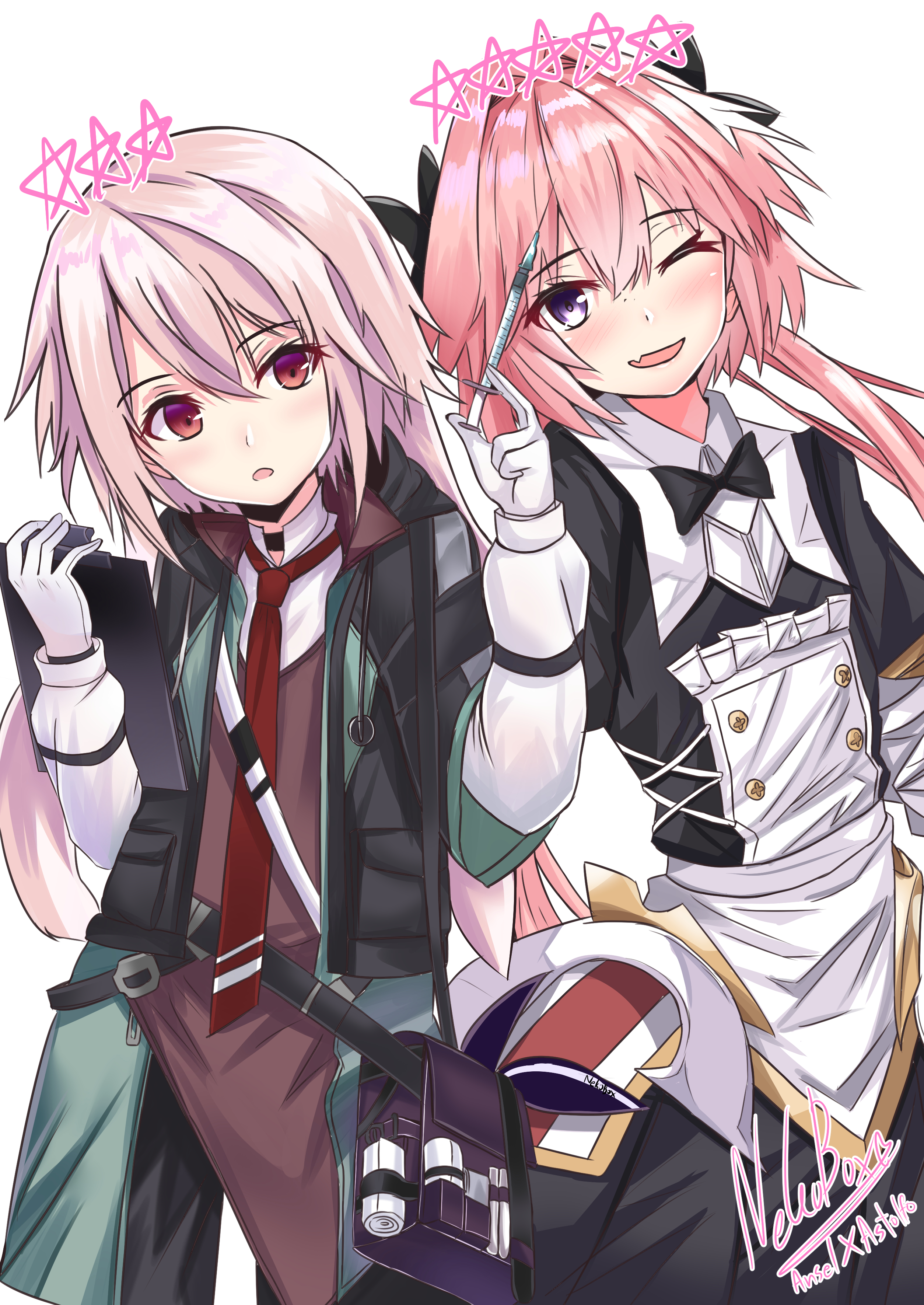 Safebooru - 2boys absurdres ansel (arknights) arknights astolfo (fate) astolfo (saber) (fate ...