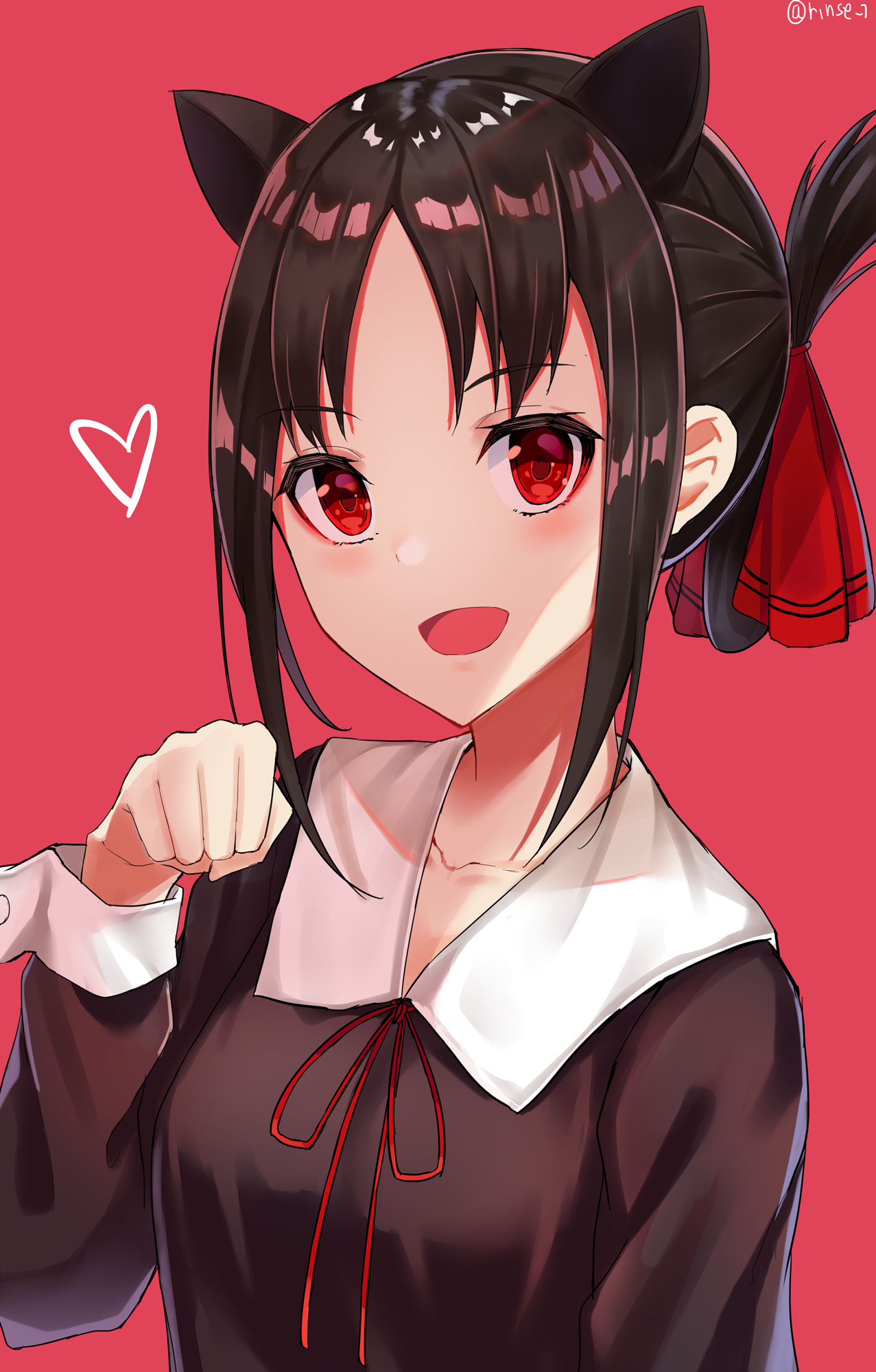 Safebooru - 1girl :d animal ears bangs black dress black hair blush ...
